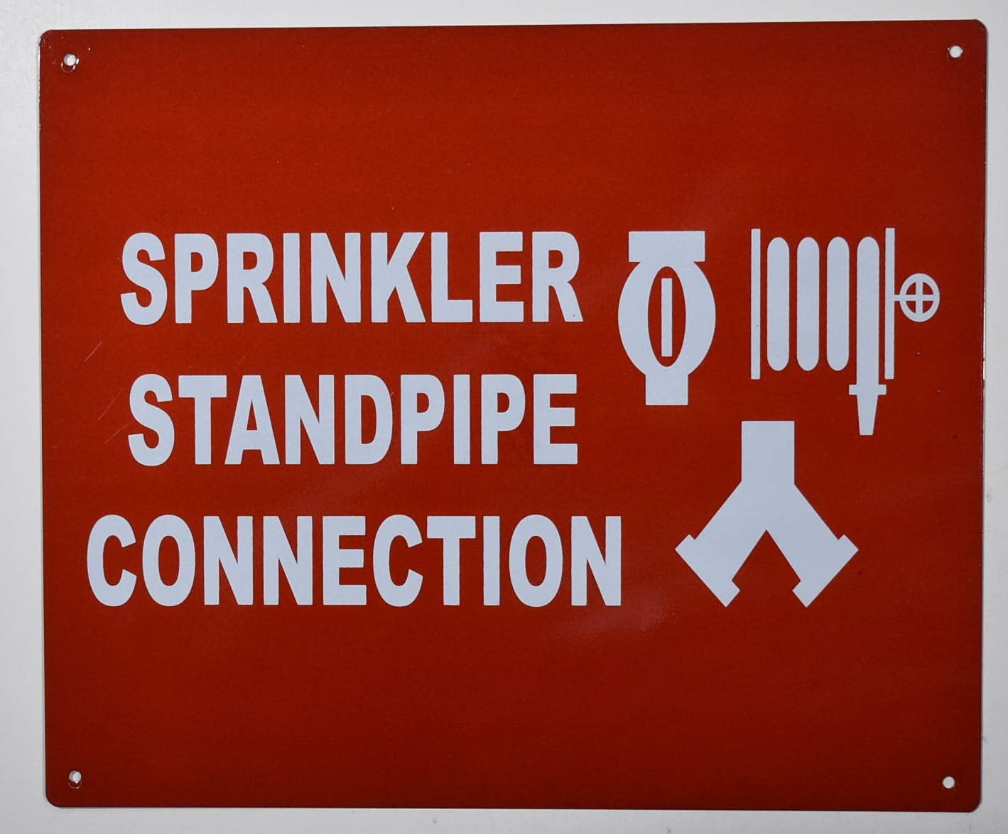 Sprinkler Standpipe Connection Sign with English Text and Symbol Sign ...