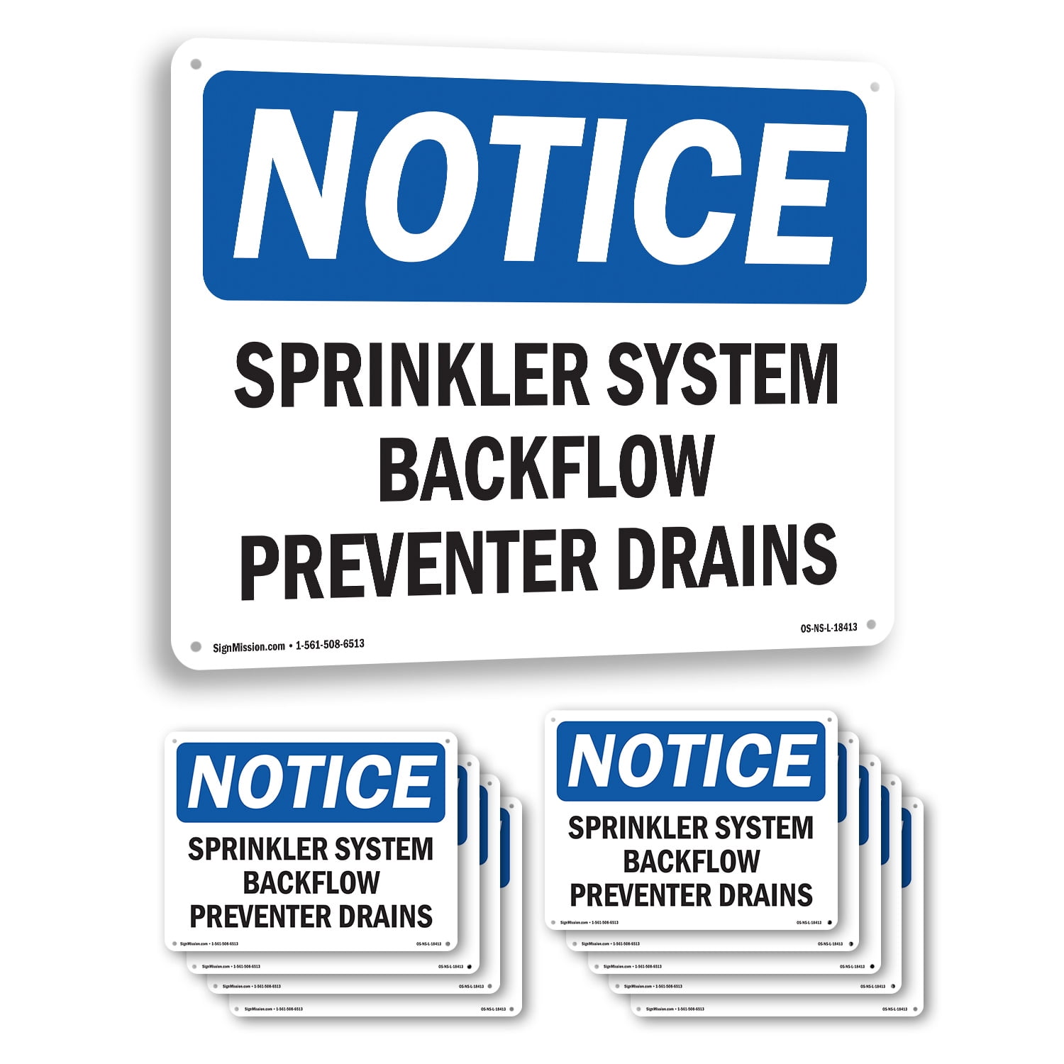 Sprinkler System Backflow Preventer Drains OSHA Notice Rigid Plastic ...
