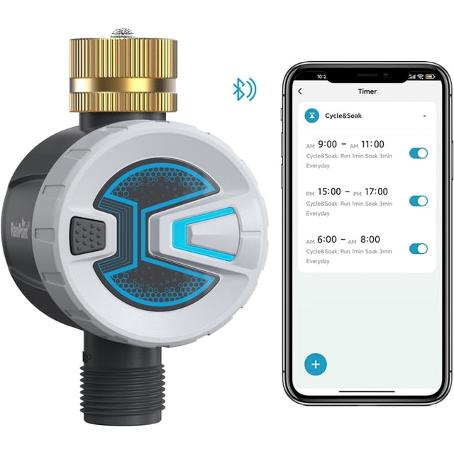 Sprinkler Timer, Bluetooth Water Timer for Garden Hose, Smart ...