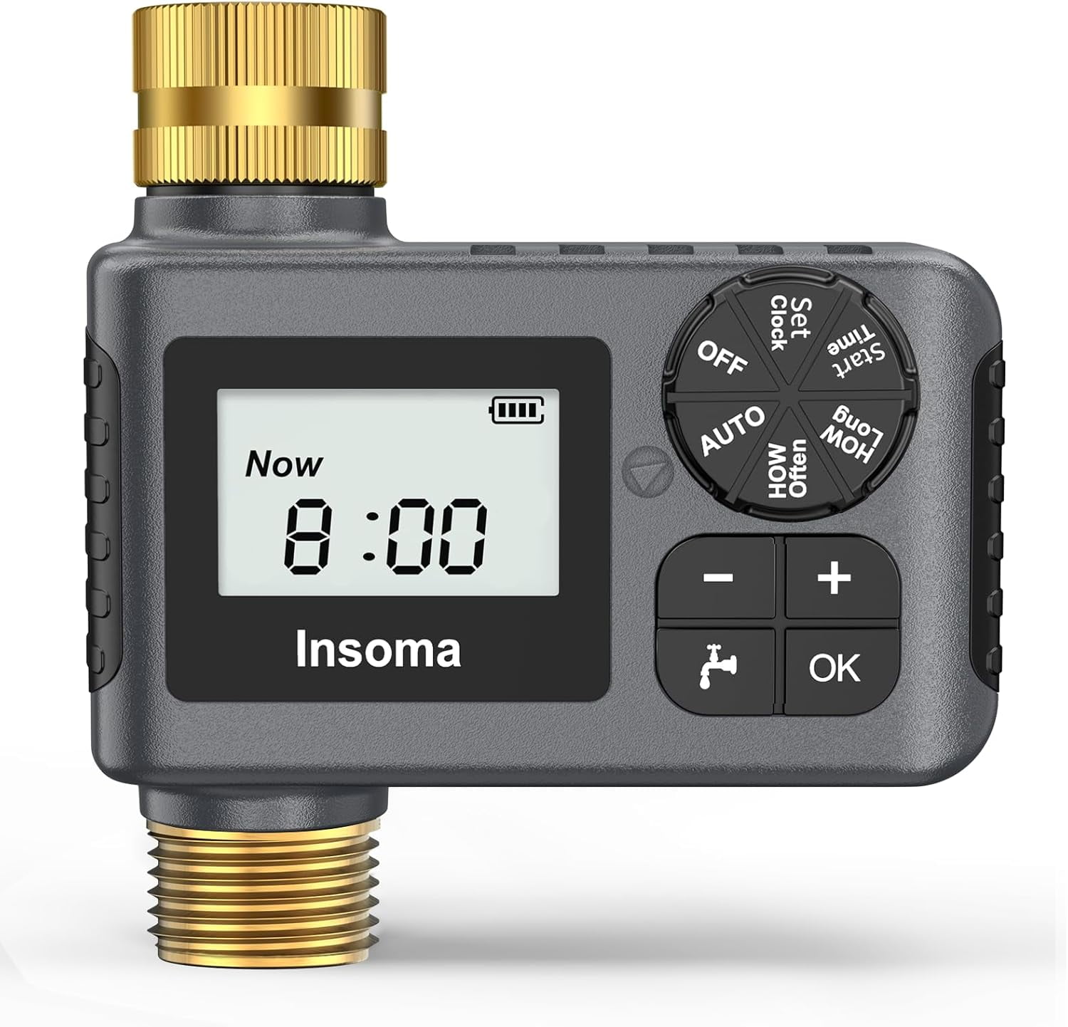 Sprinkler Timer with Brass Inlet and Outlet, Programmable Water Timer ...