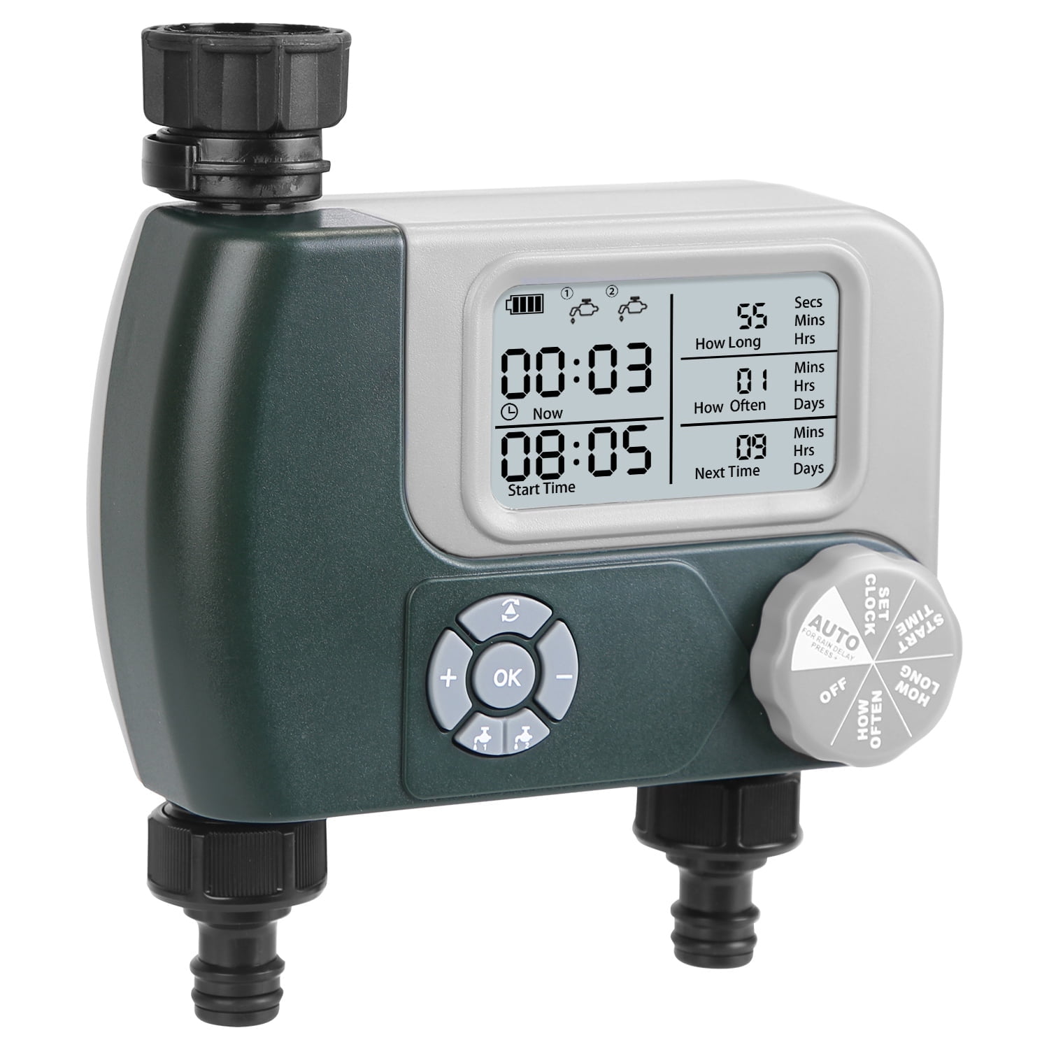 Sprinkler Timer with 2 Outlet TeqHome Watering Timer Programmable Hose ...