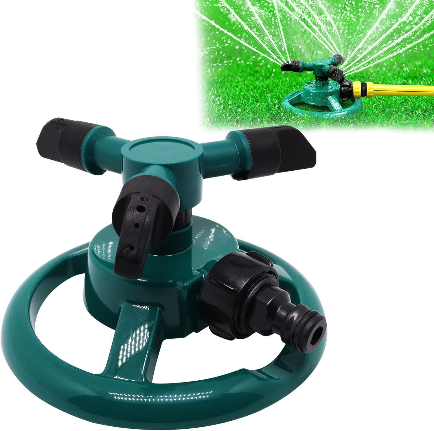 Sprinklers for Yard, Automatic 360° Rotating Lawn Sprinkler, Garden ...