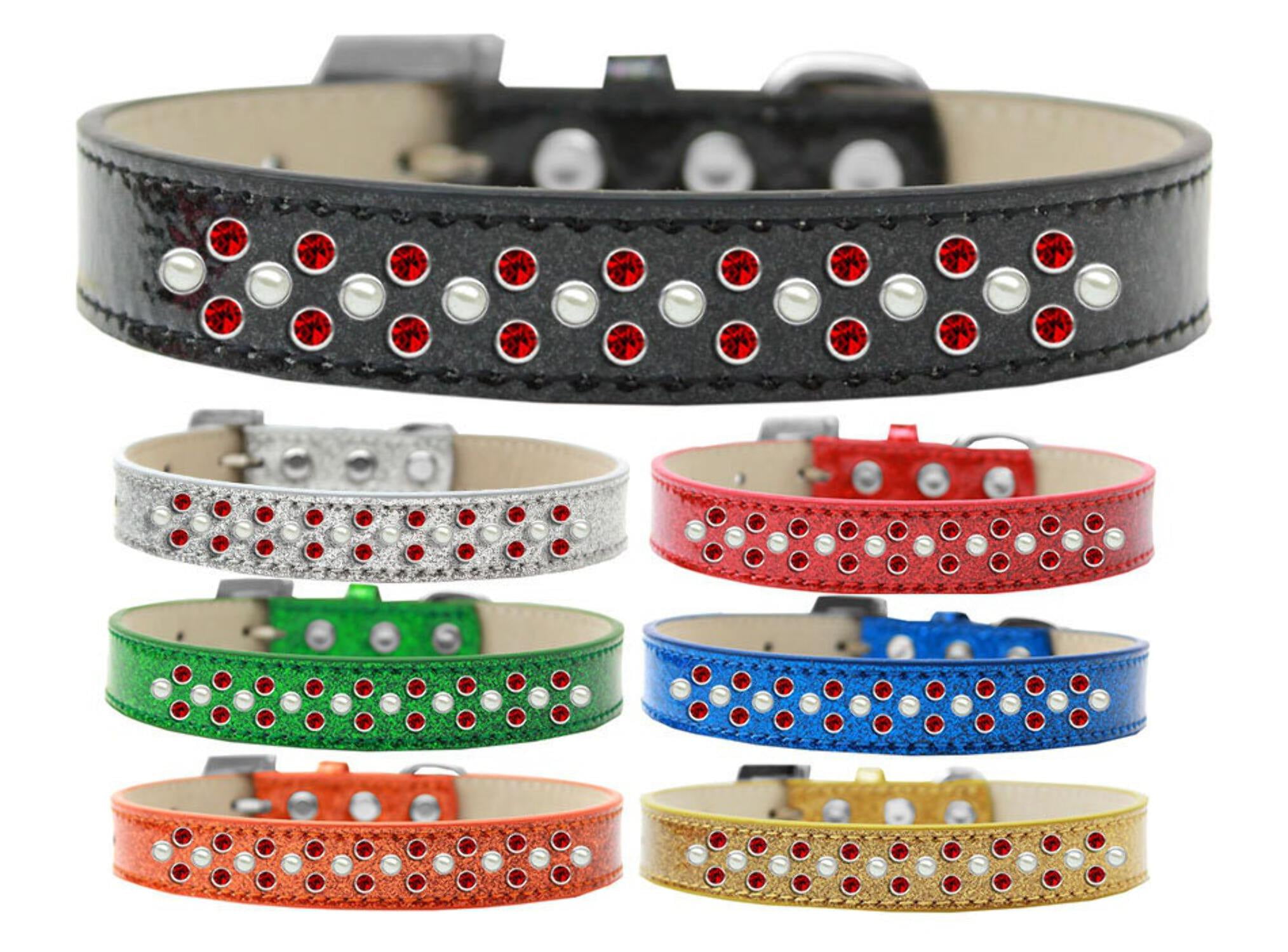 Mirage Pet Sprinkles Ice Cream Dog Collar Pearl and Red Crystals Size ...
