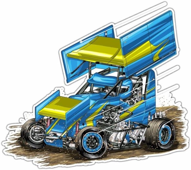 Sprint Car Racing Dirt Race Stickerphone Decal Water Bottle Stickers ...