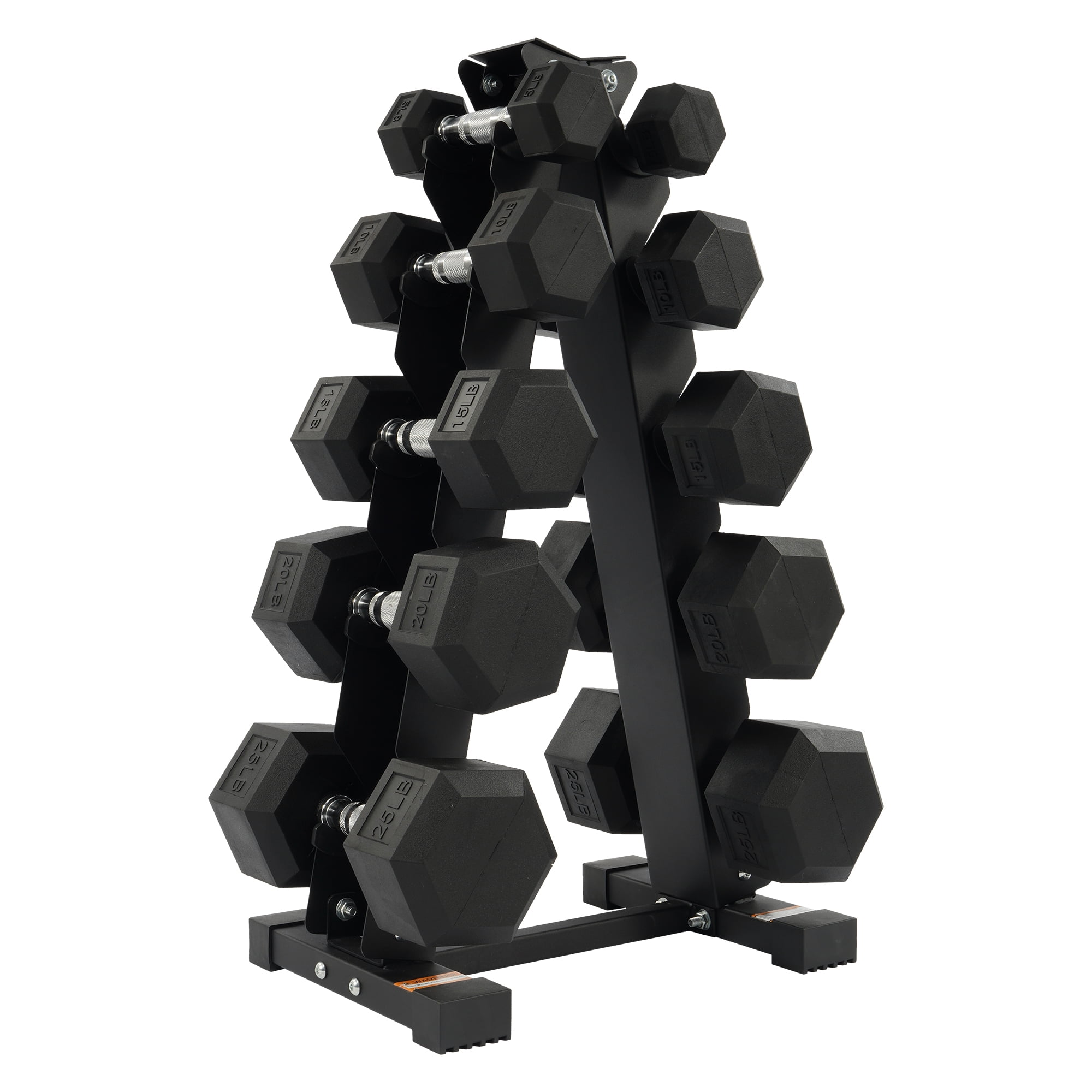 Sprint Demon 150LB Coated Hex Dumbbell Weight Set and A-Frame Storage ...