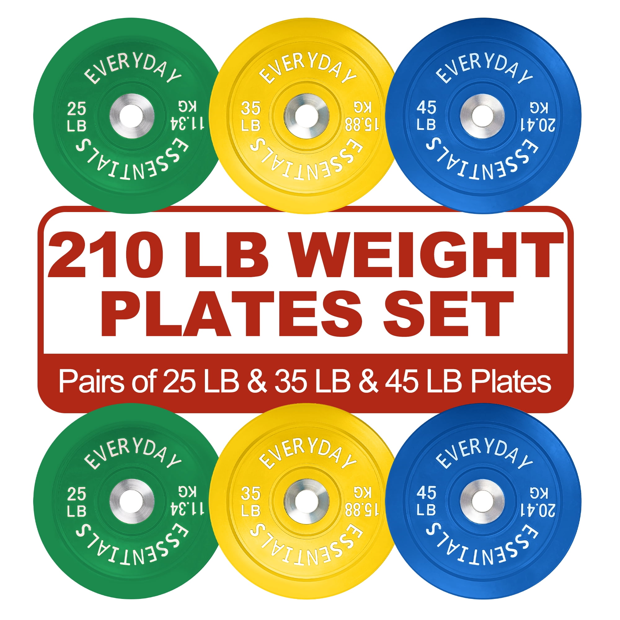FlexWave 2-Inch Olympic Bumper Weight Plate Set，with Steel Hub ...