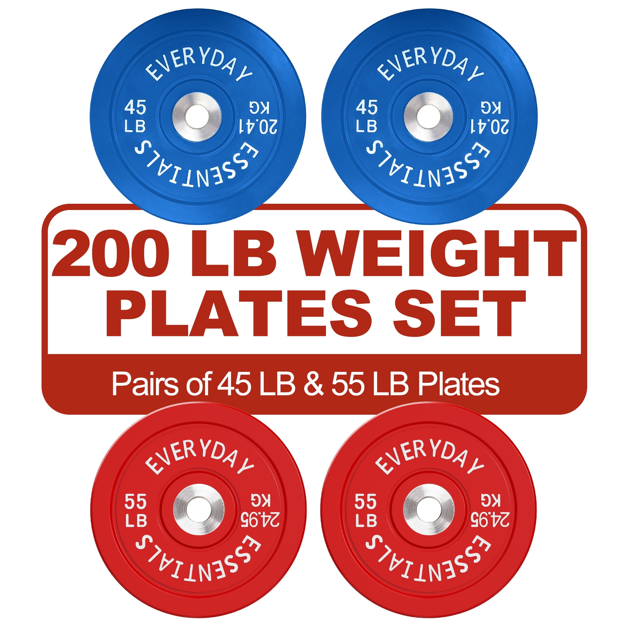 FlexWave 2-Inch Olympic Bumper Weight Plate Set，with Steel Hub ...