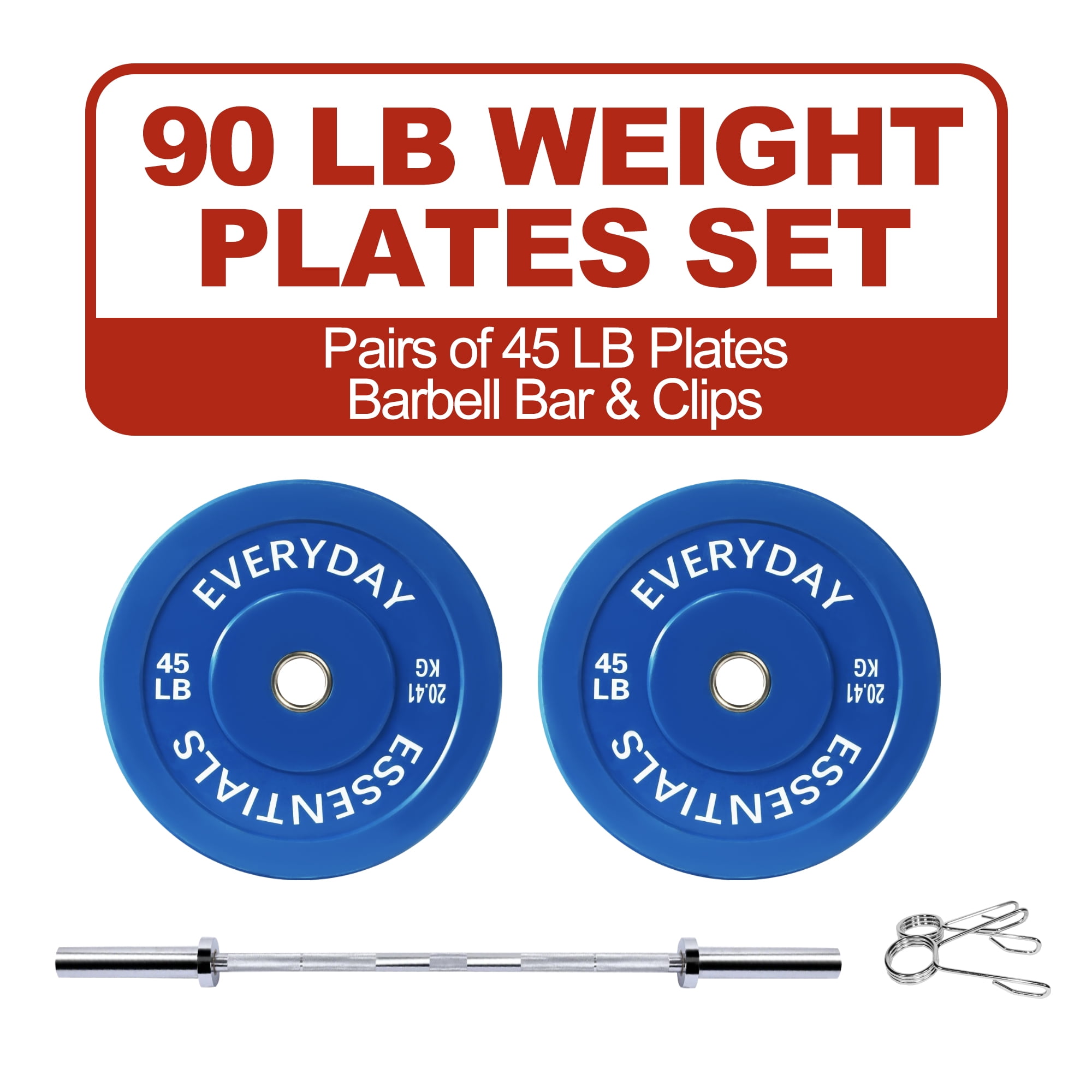 FlexWave 2-Inch Olympic Bumper Weight Plate Set，with Steel Hub,Barbell ...