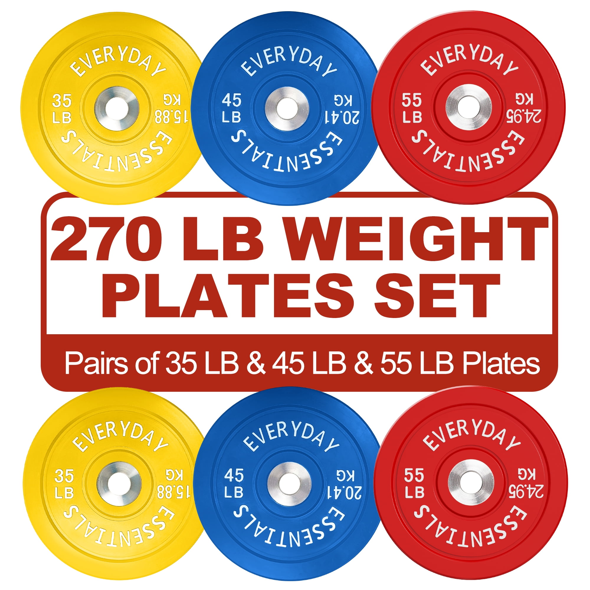 FlexWave 2-Inch Olympic Bumper Weight Plate Set，with Steel Hub ...