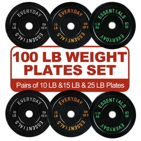 GIKPAL 190lb 2-inch Olympic Weight Plates Durable Recycled Rubber Floor ...