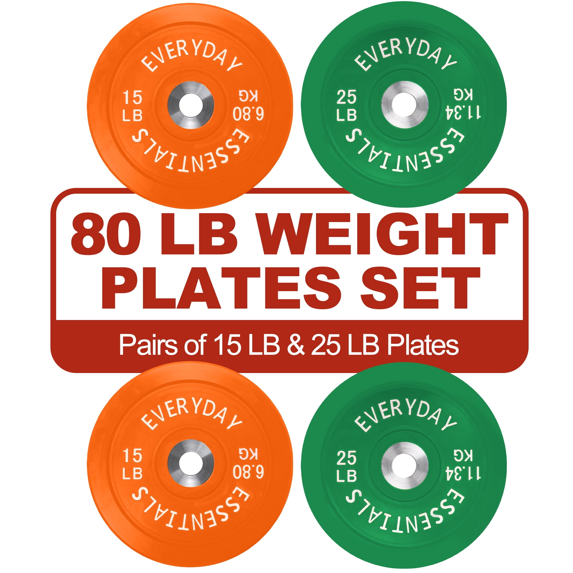 FlexWave 2-Inch Olympic Bumper Weight Plate Set，with Steel Hub ...