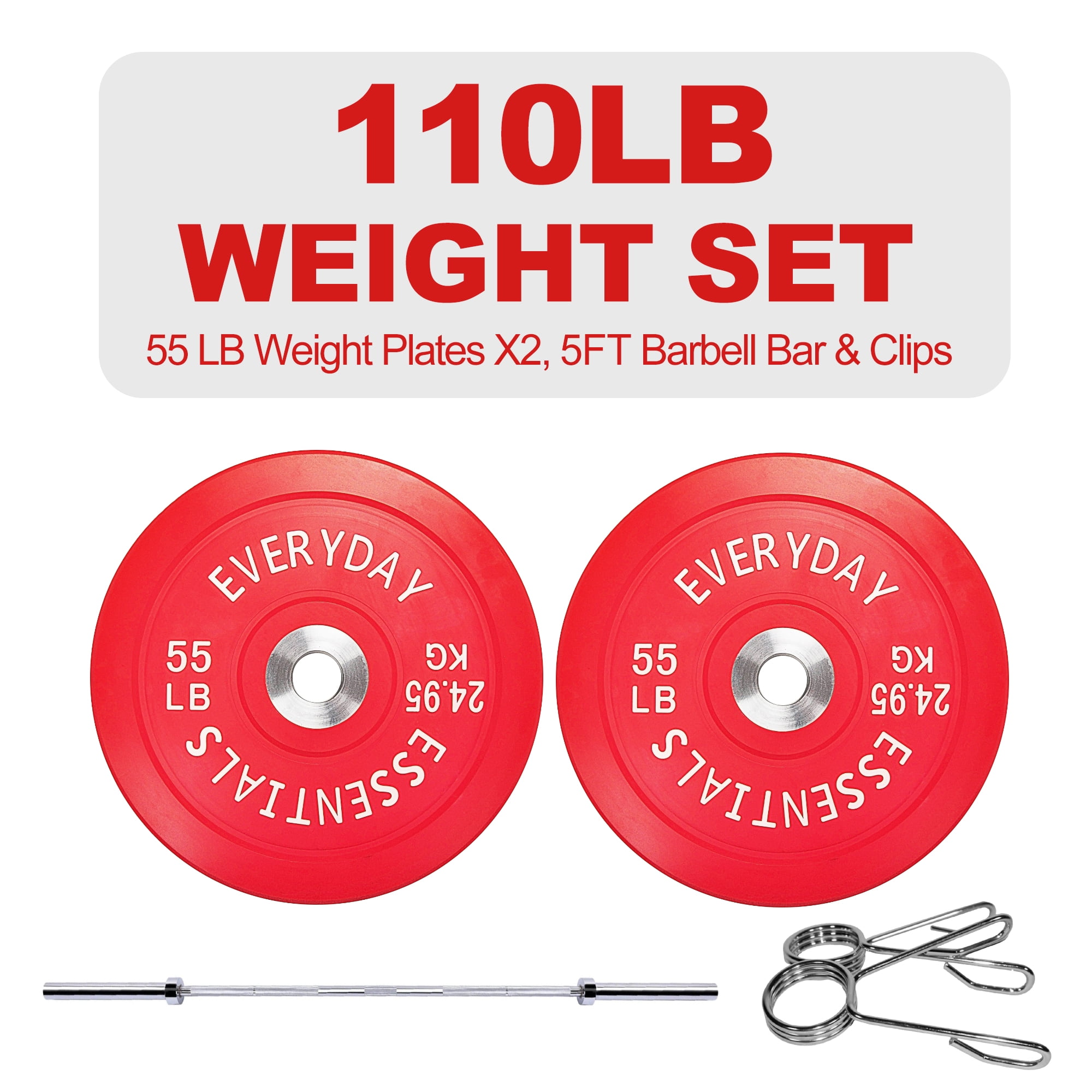 FlexWave 2-Inch Olympic Bumper Weight Plate Set，with Steel Hub,Barbell ...