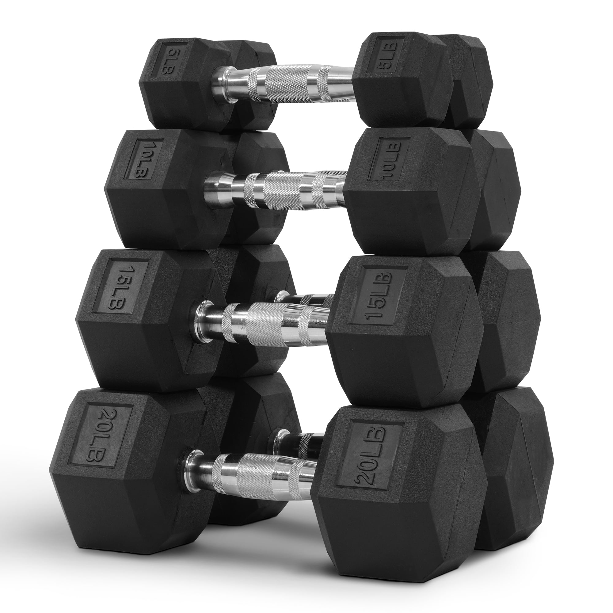 Sprint Demon Hex Dumbbell Set – Pairs of 5lb, 10lb, 15 lb, 20 lb Free ...