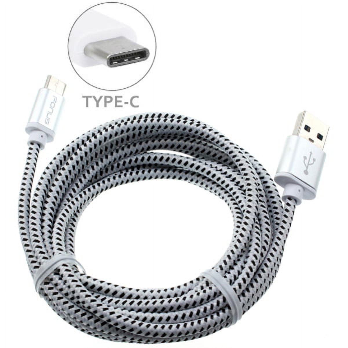 Sprint Samsung Galaxy S9 White Durable Braided 6ft Long Type-C Cable ...