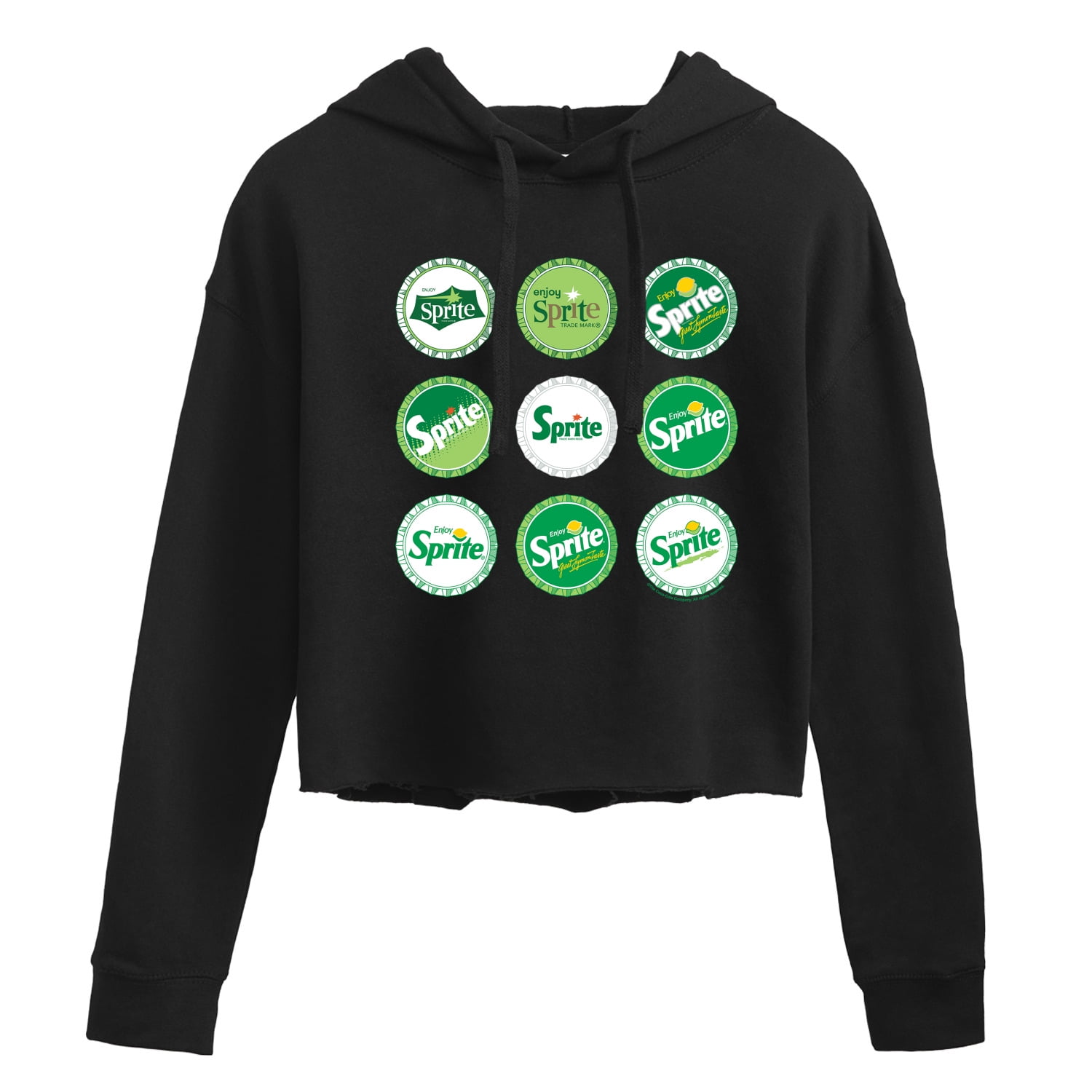 Sprite - Bottle Cap Evolution - Juniors Cropped Pullover Hoodie ...