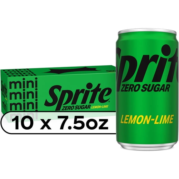 Sprite Diet Zero Sugar Lemon Lime Mini Soda Pop Soft Drink, 7.5 fl oz ...