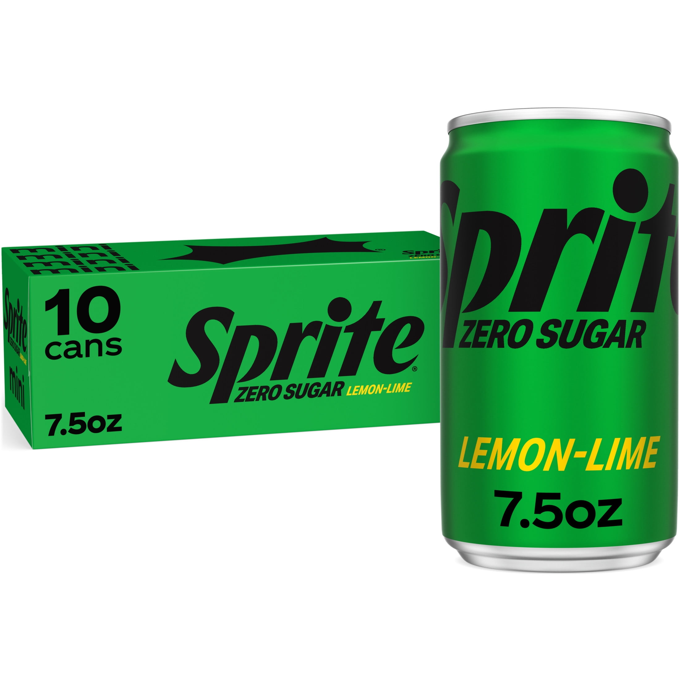 Sprite Zero Sugar Lemon Lime 7.5 fl oz Mini Can 10 Pack Cans Soft Drink ...