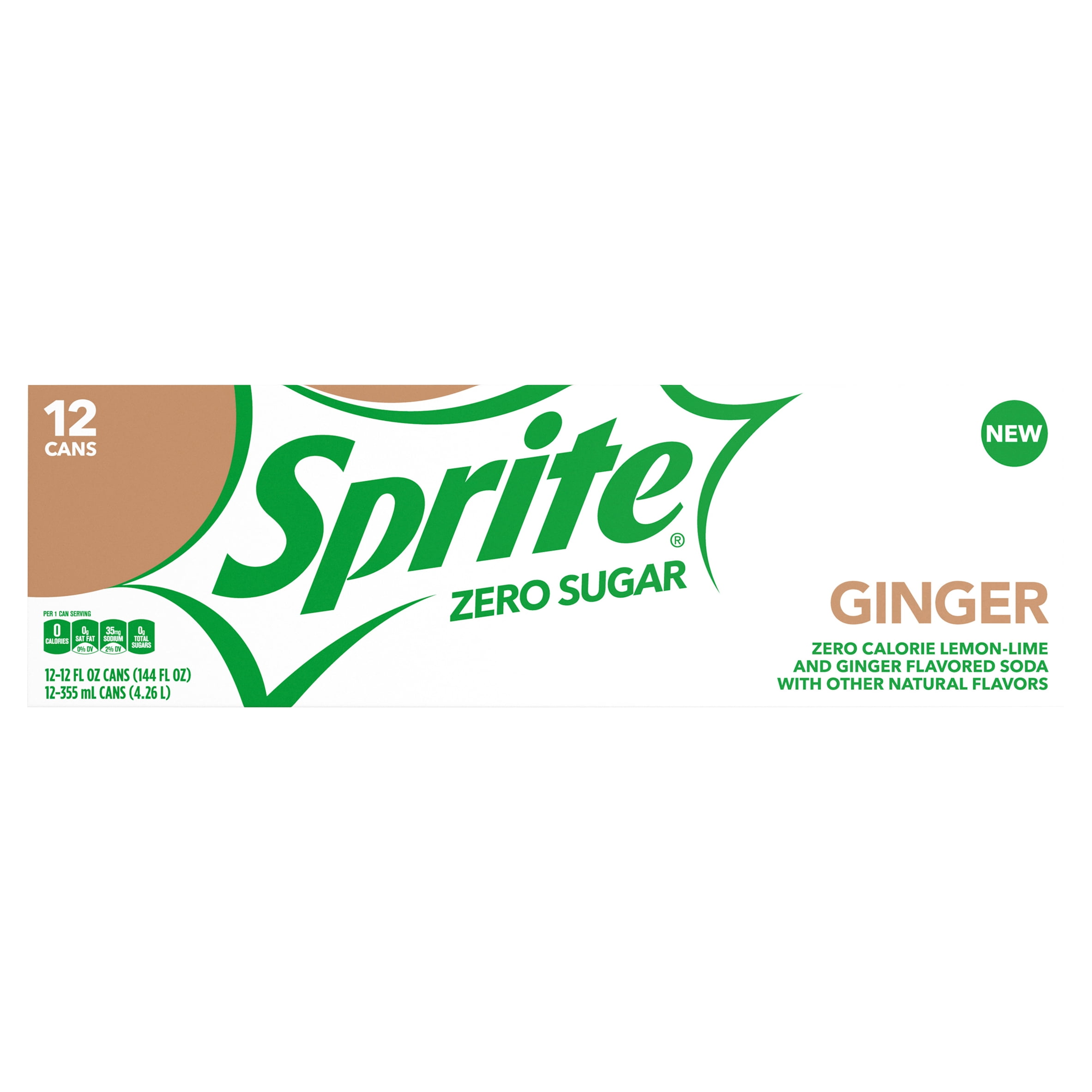 Sprite Ginger Zero Sugar, Lemon Lime Diet Soda Pop Soft Drink, 12 fl oz ...