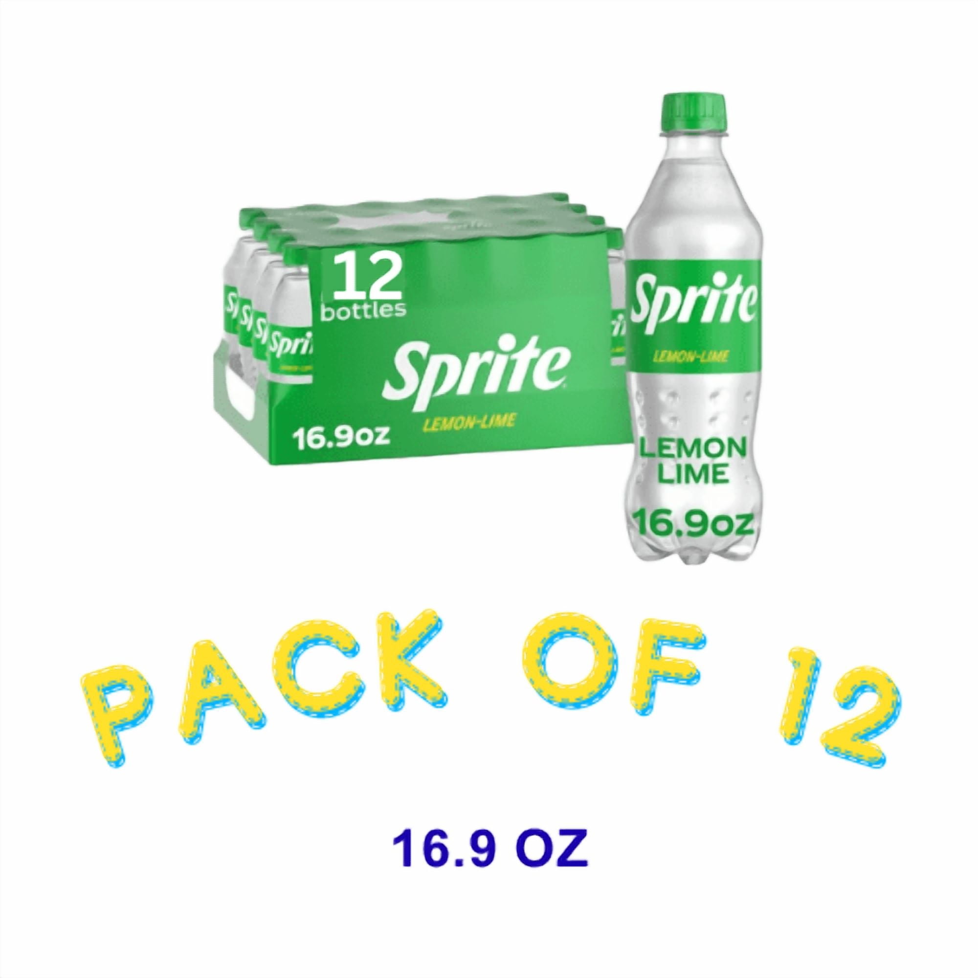 Sprite Lemon Lime Soda, 16.9 fl oz Bottles, 12 Pack – Caffeine-Free ...