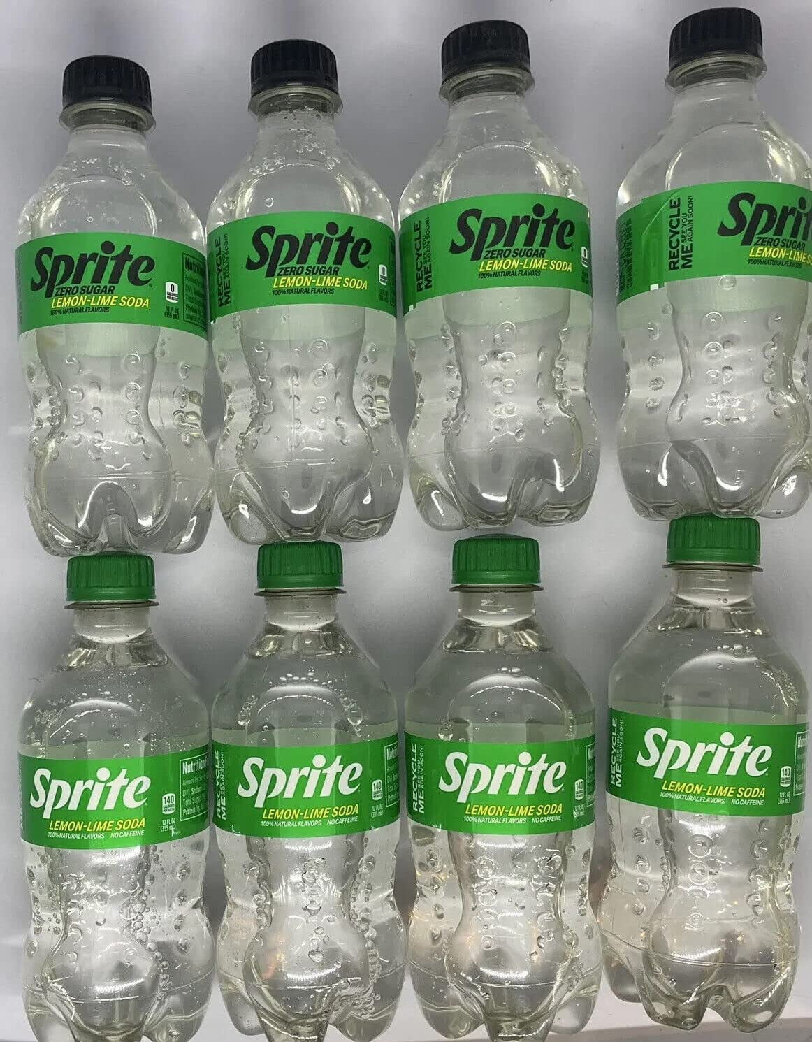 Sprite Lemon Lime Soda and Sprite Lemon Lime Zero Sugar, 12oz Bottles ...