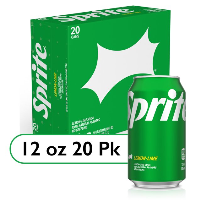 Sprite Caffeine-Free Lemon Lime Soda Soft Drinks, 12 fl oz, 20 Pack ...