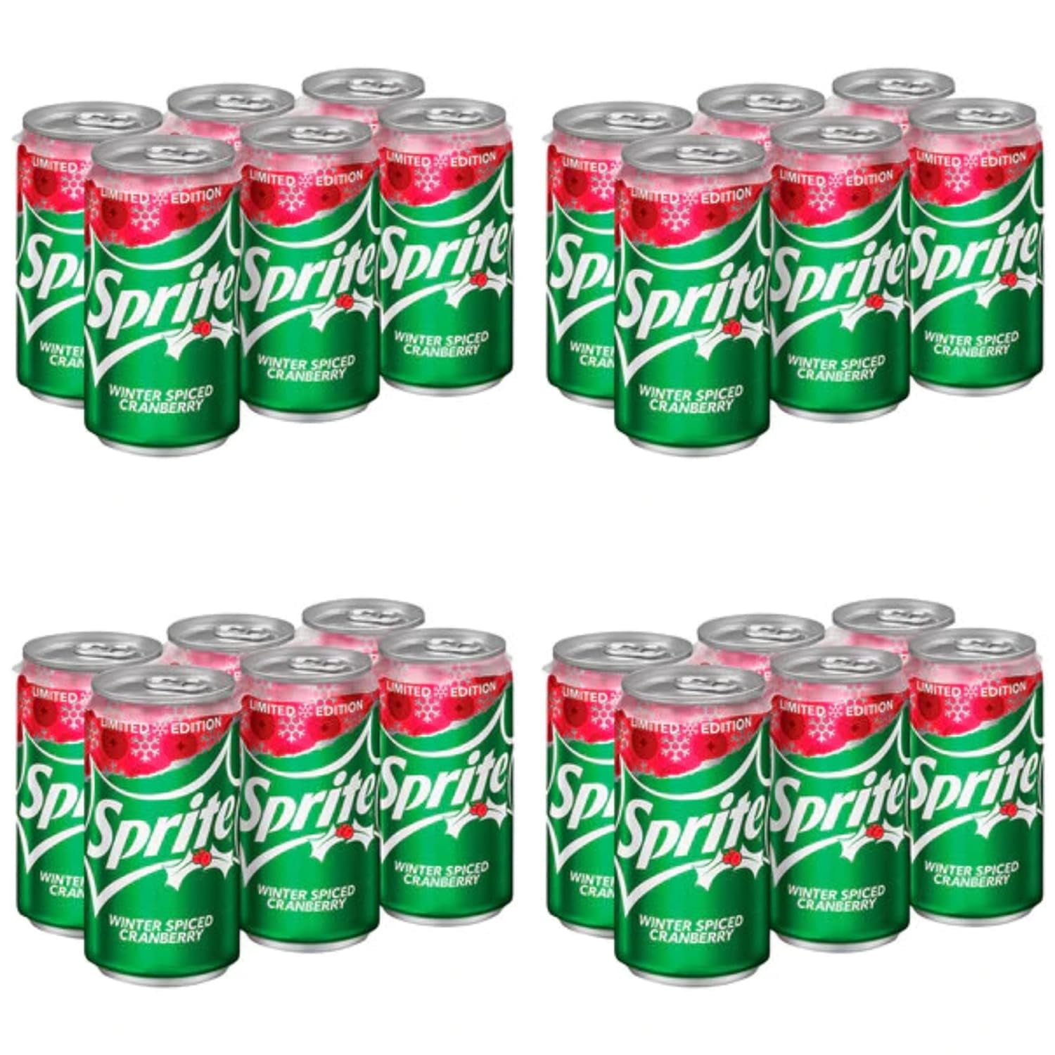 Sprite Winter Spiced Cranberry 7.5 Ounce 24 Pack Can Gift Set | Soda ...