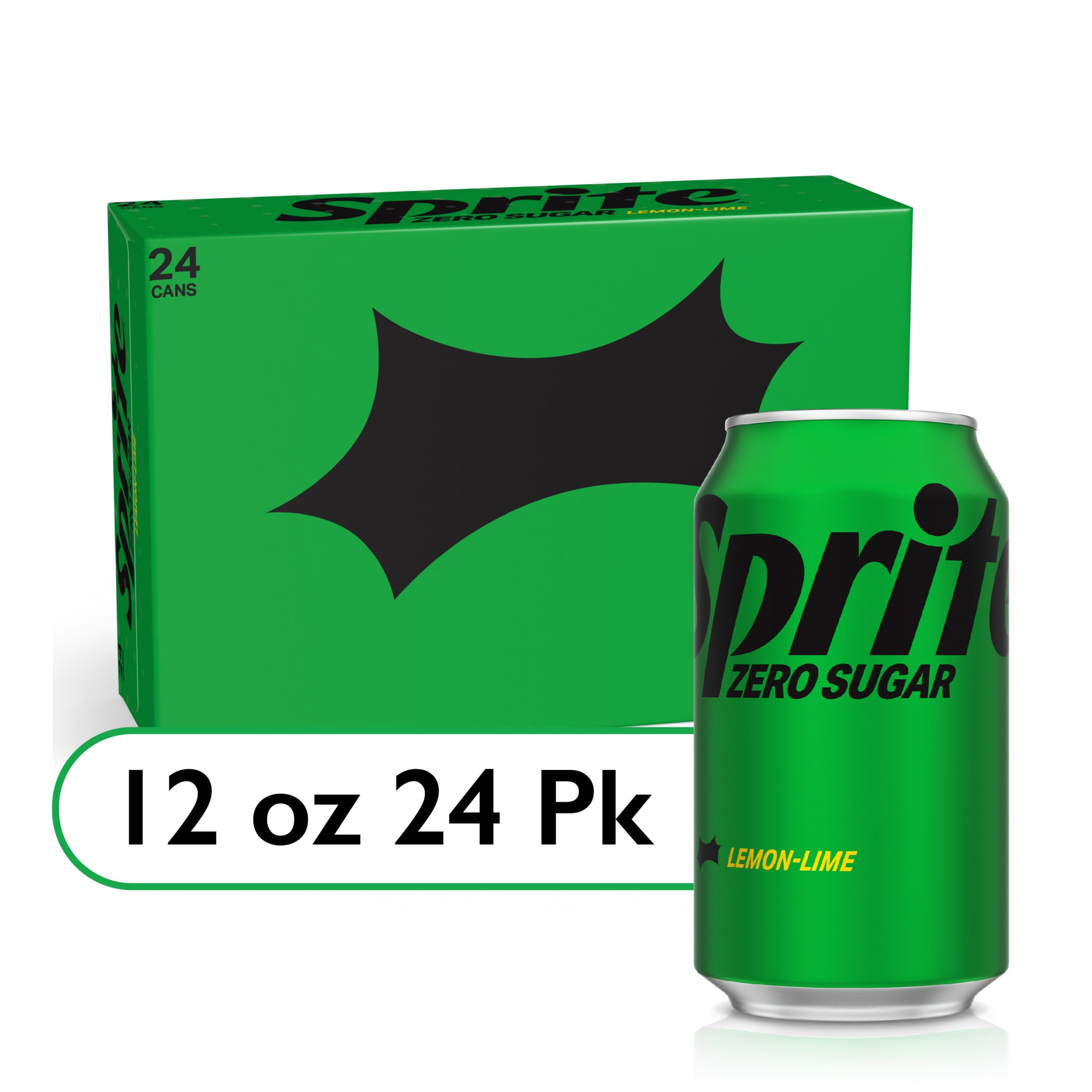 Sprite Zero Sugar, Diet Caffeine-Free Beverage, Clear Lemon Lime Soda ...