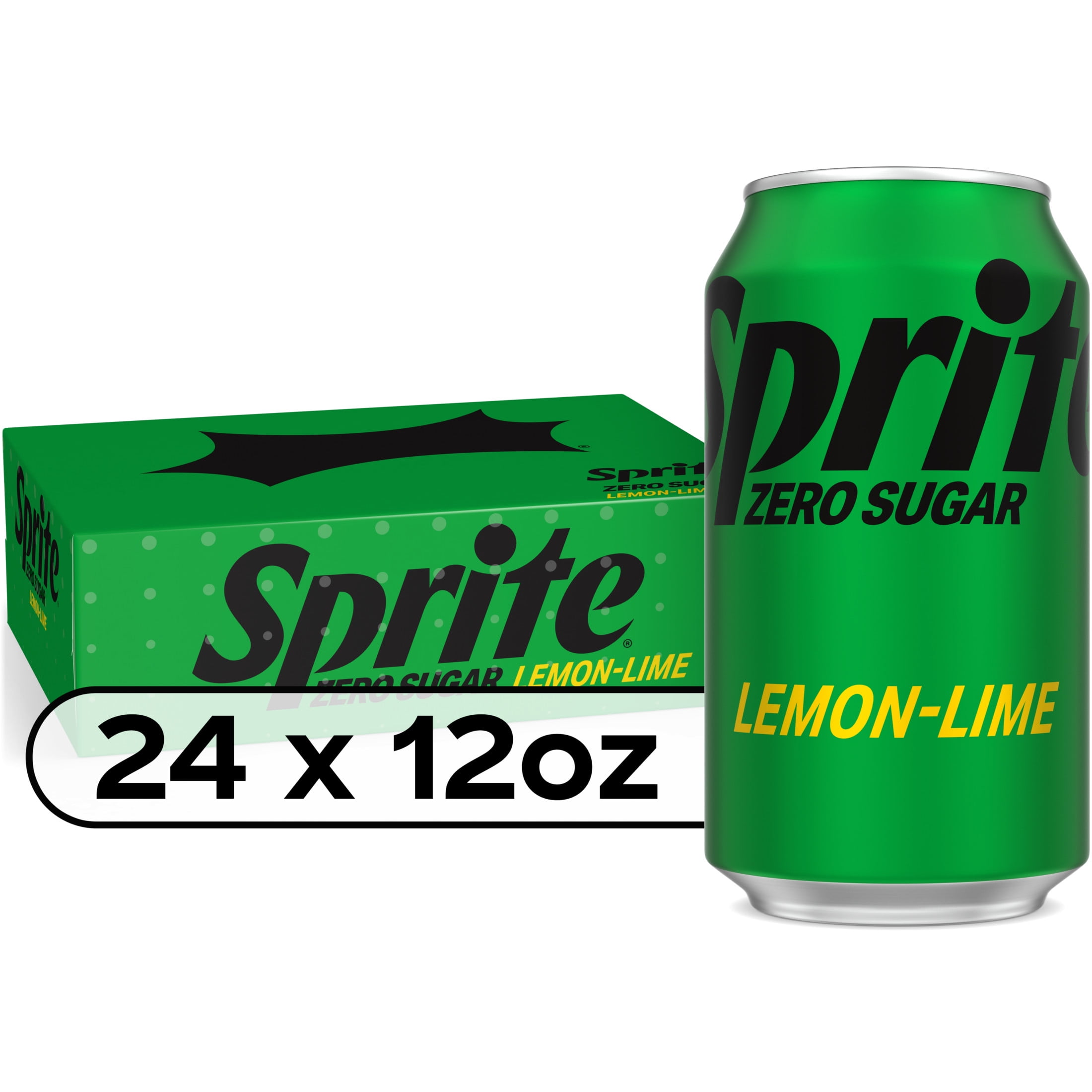 Sprite Zero Sugar Lemon Lime Soda Pop, 12 fl oz, 24 Pack Cans - Walmart ...