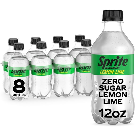 Sprite Zero Lemon Lime Soda, 12 fl oz Bottles, 8 Pack, Refreshing ...