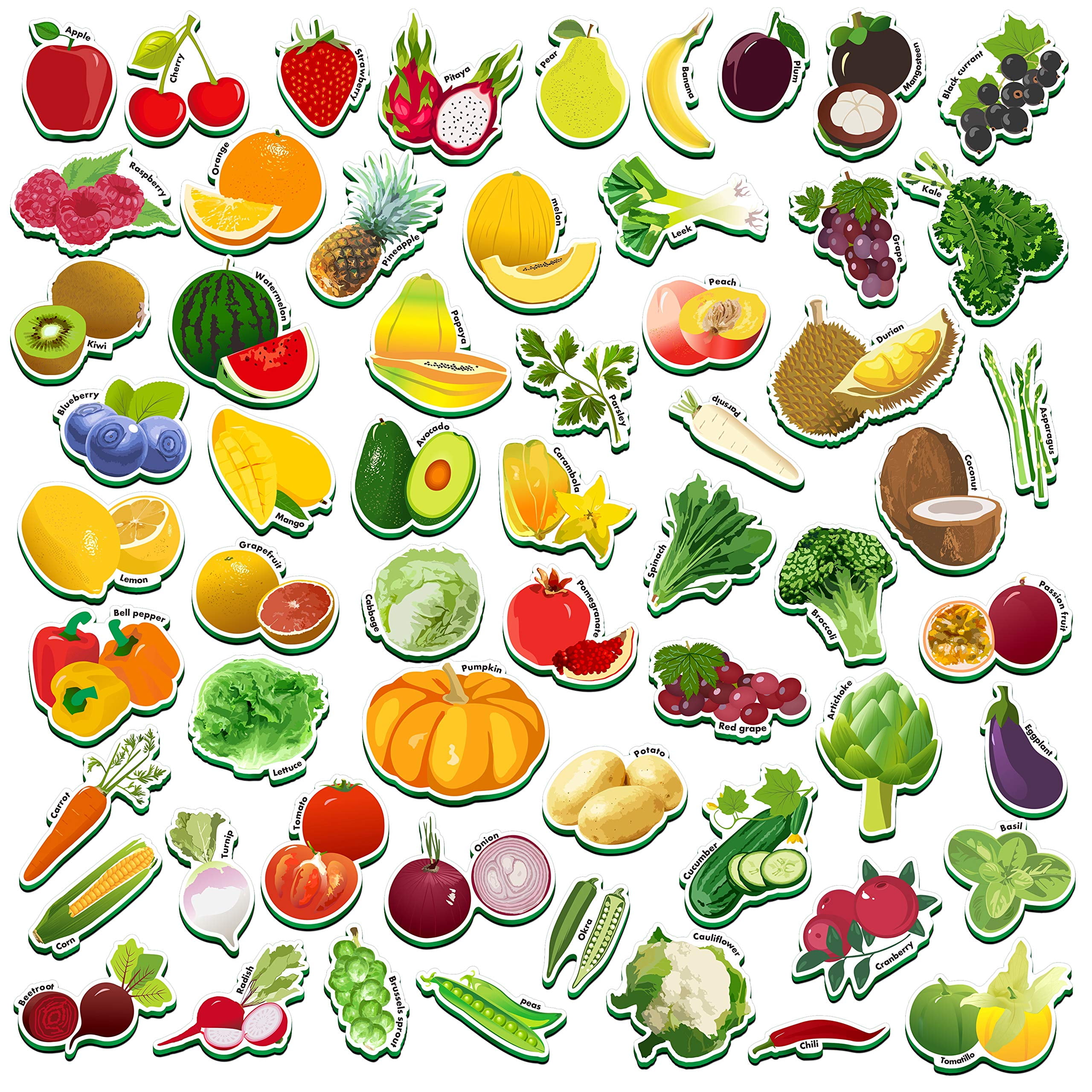 SpriteGru 59 PCS Fruits TSF6 & Veggies Magnets for Toddlers Kids ...