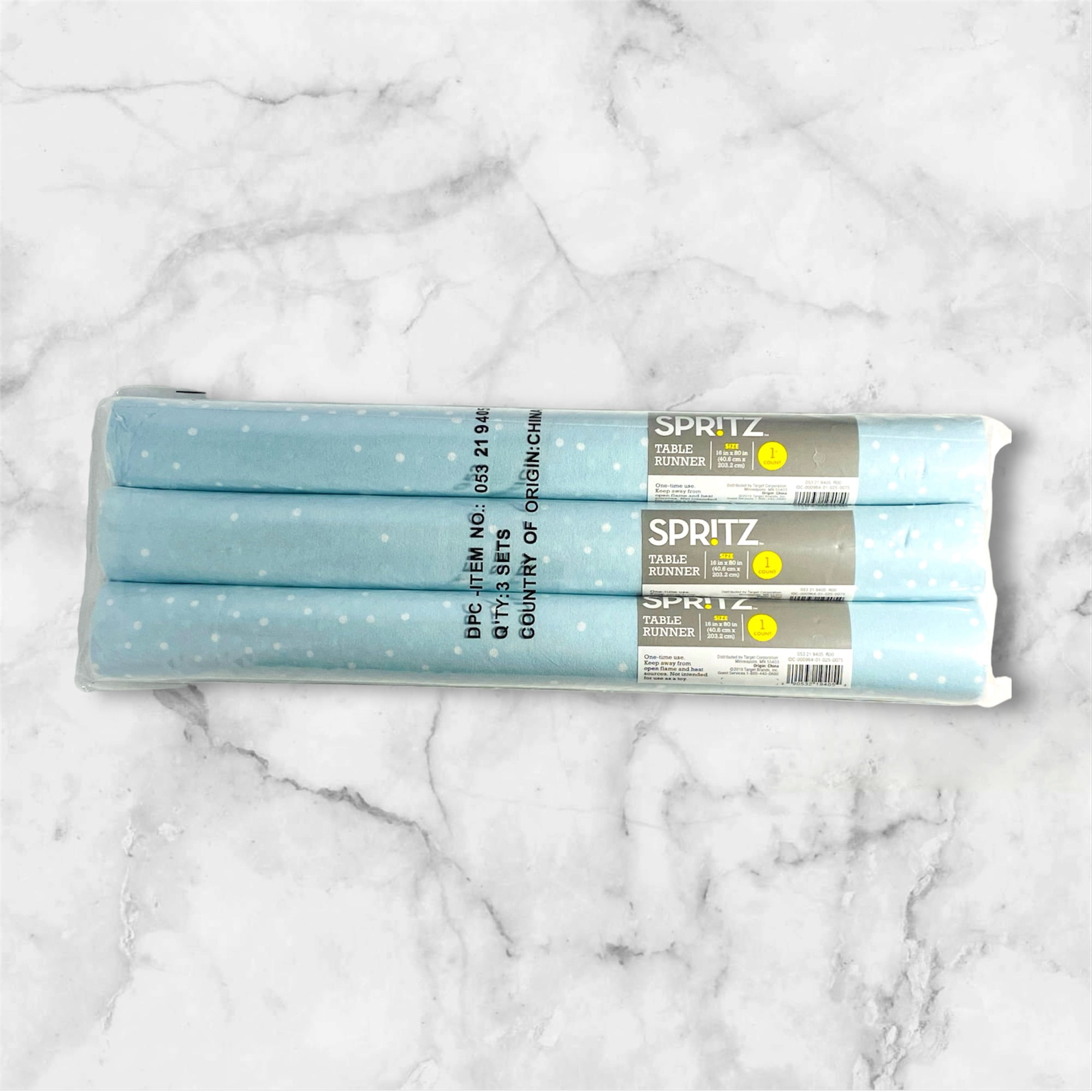 Spritz Classic 80 in x 16 in Blue Dot Table Runners, 3 Count Not ...