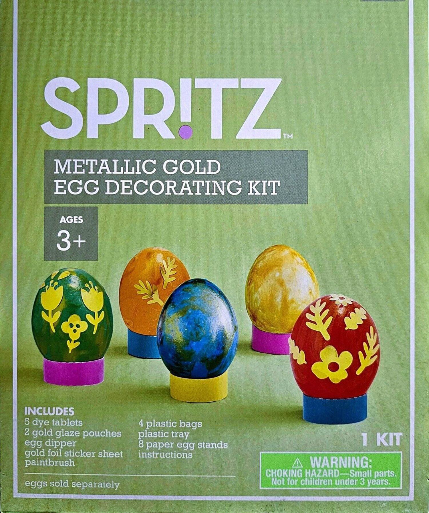 Spritz Metallic Gold Glaze & Foil Sticker Easter Egg Decorating Kit for ...