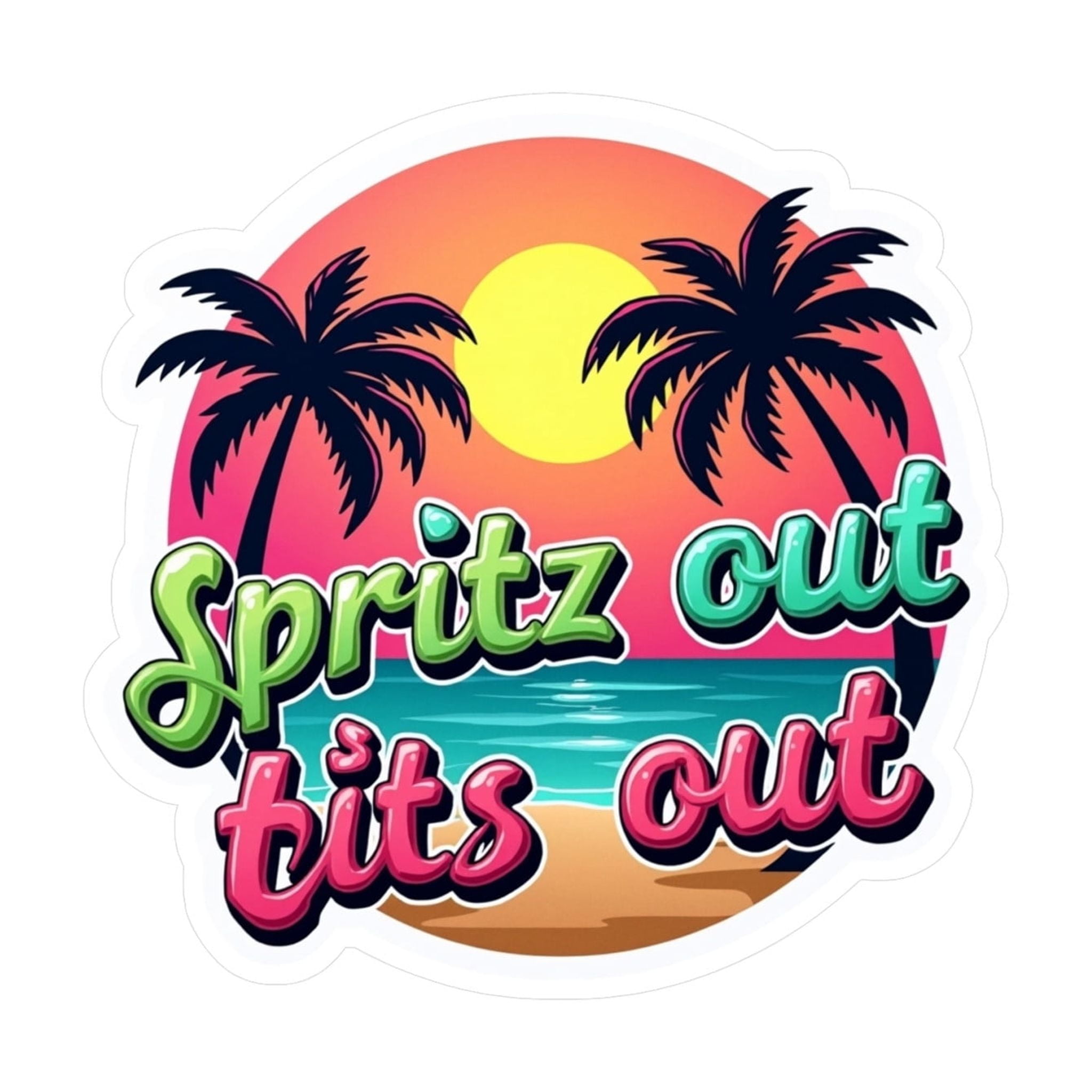 Spritz Out Neon Sticker (8"x10", Kiss-Cut, Satin) - Walmart.com