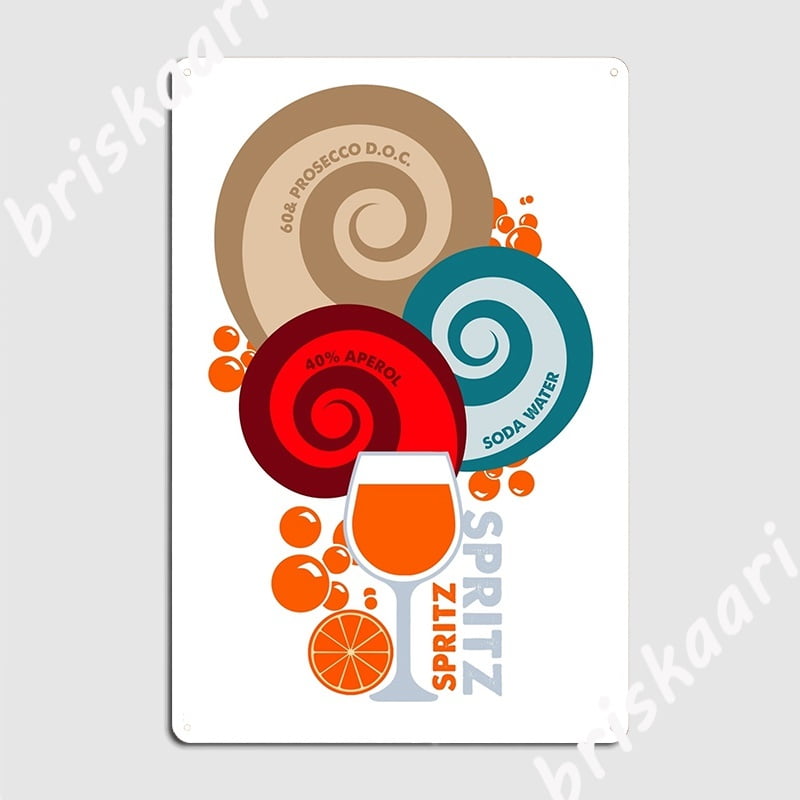 Spritz Recipe Metal Plaque Poster Classic Cinema Garage Cinema Mural ...