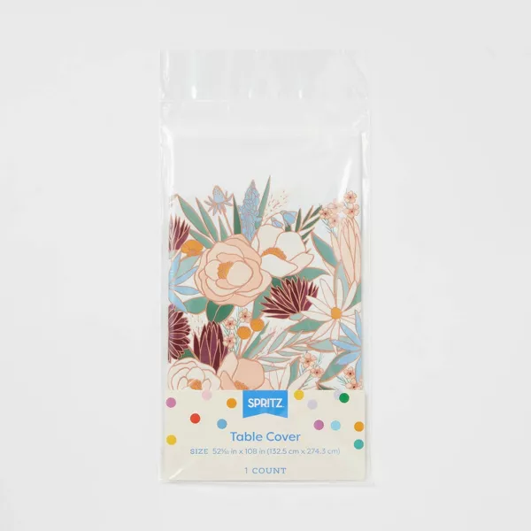 Spritz Rose Gold Floral Border Table Cover - Walmart.com