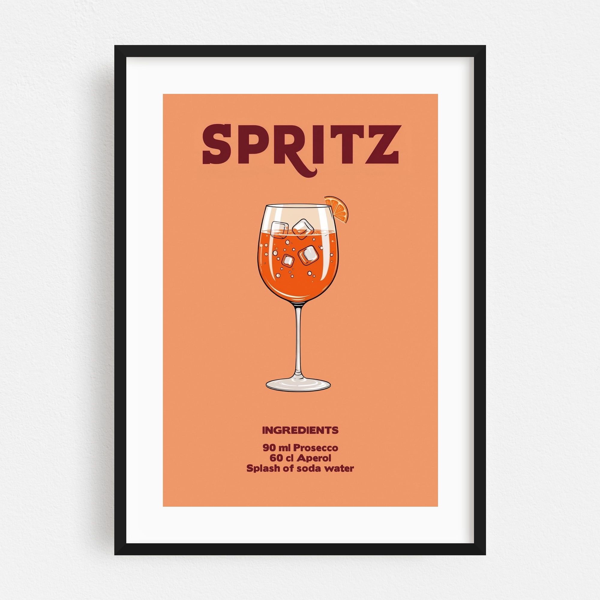 Spritz - Veneto Italy Illustration Cocktail Typography Kitchen Decor ...