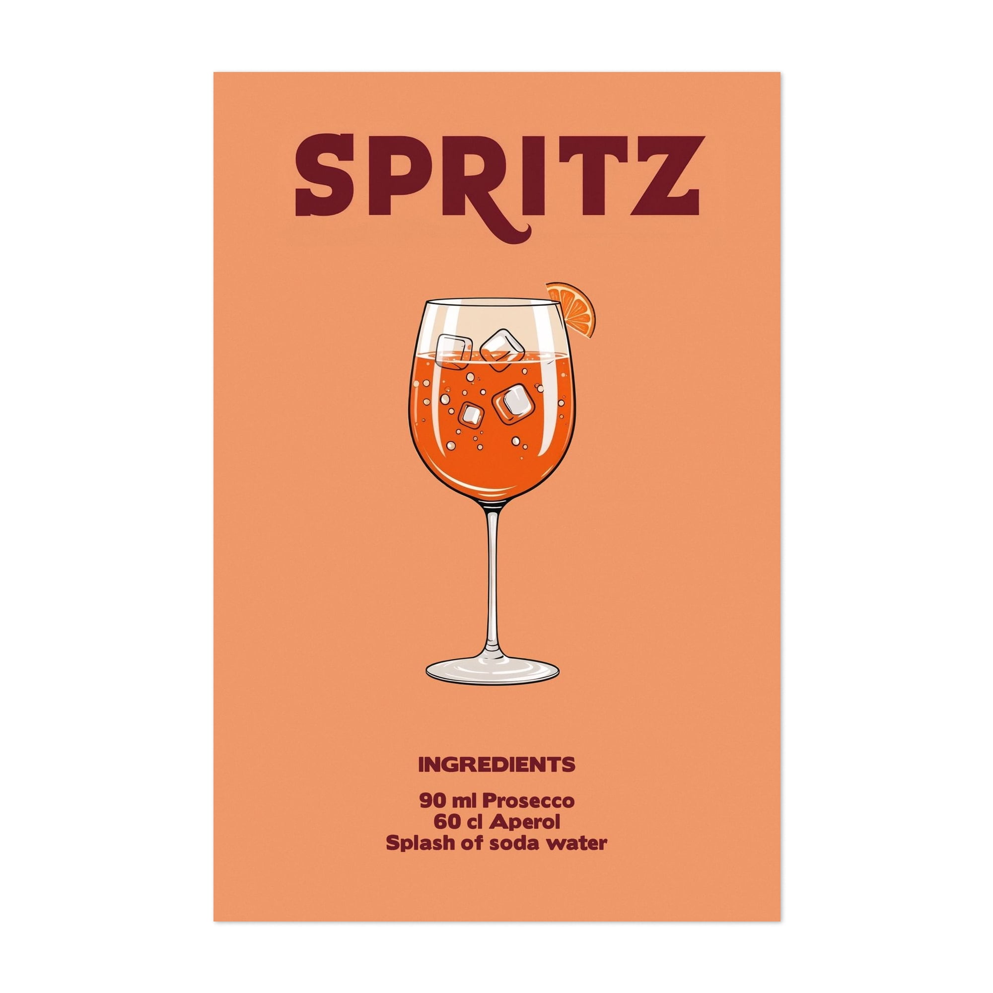 Spritz - Veneto Italy Illustration Cocktail Typography Kitchen Decor ...