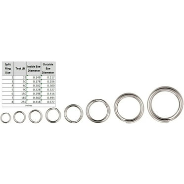 Uxcell 1.2mm x 9mm Fishing Split Rings, 50 Pack 304 Stainless Steel ...
