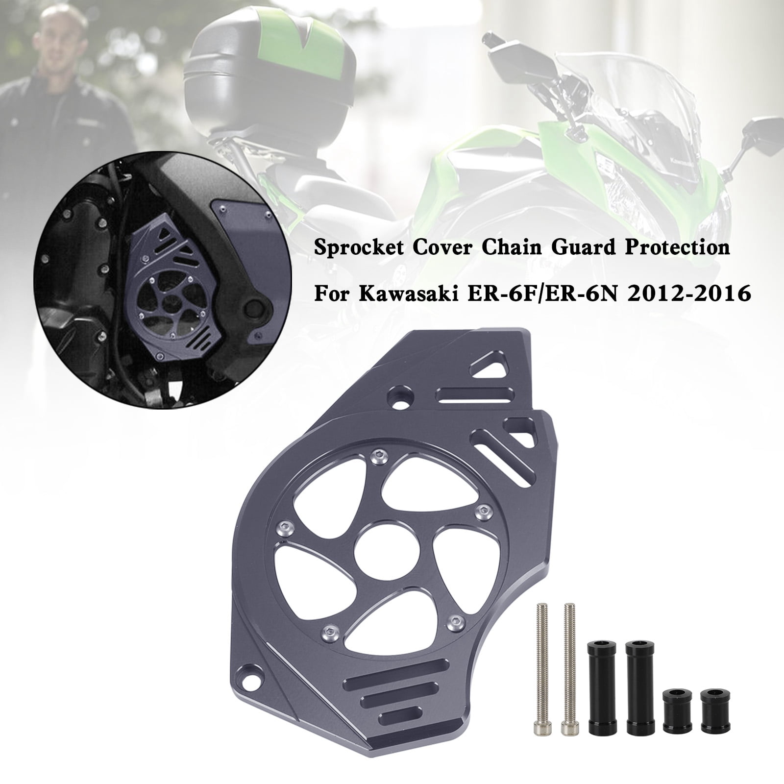 Sprocket Cover Chain Guard Protection For Kawasaki Ninja Vulcan 650 ER ...