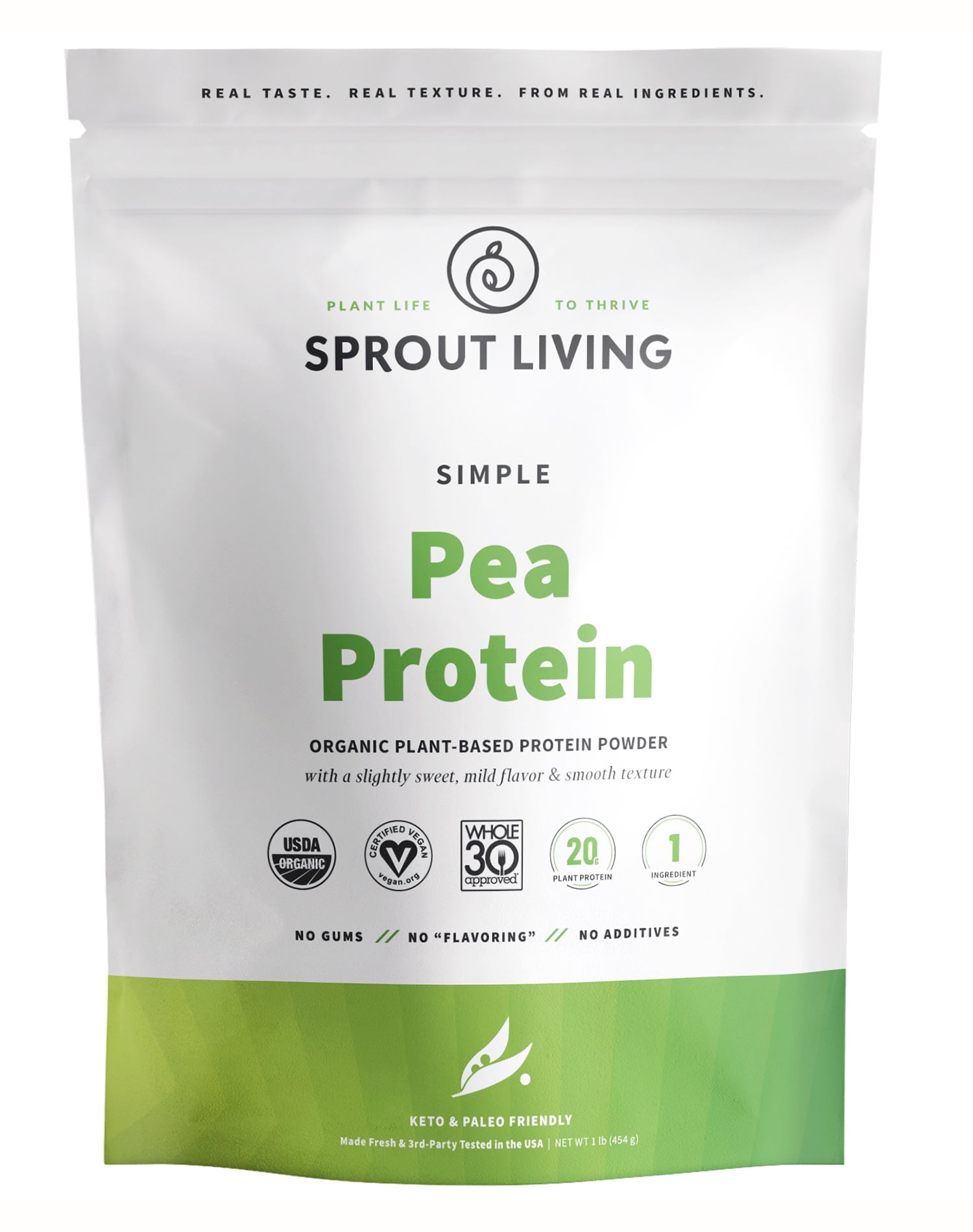 Sprout Living Simple Protein, Pea, 1 lb, Single-Source Plant Protein ...