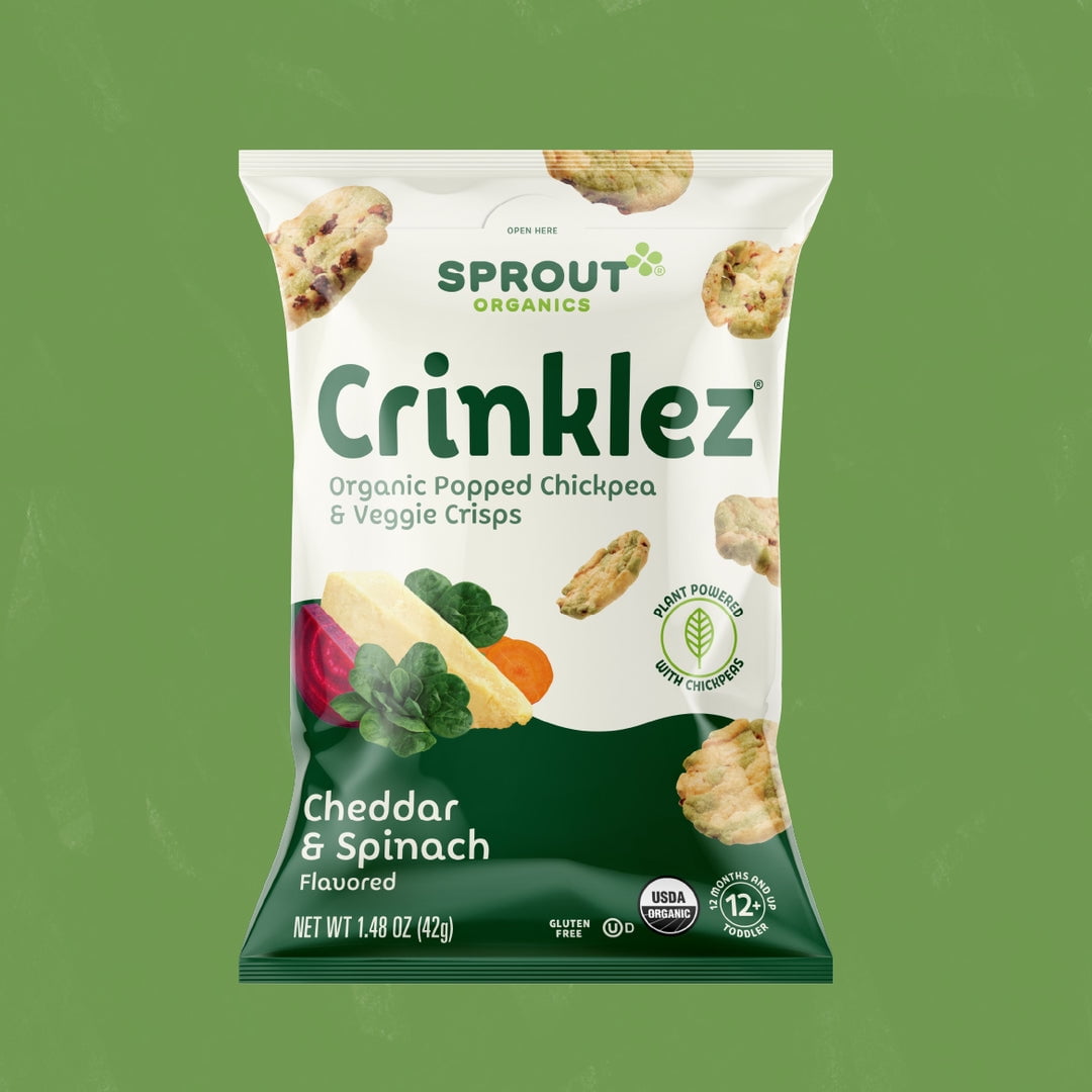 Sprout Organic Baby Food Crinklez Cheddar & Spinach - 1.48 oz Pack of 2 ...