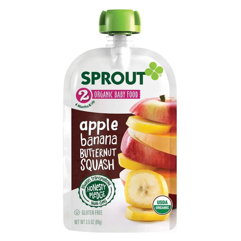 Sprout Organic Stage 2 Baby Food Pouches, Apple Banana Butternut Squash ...