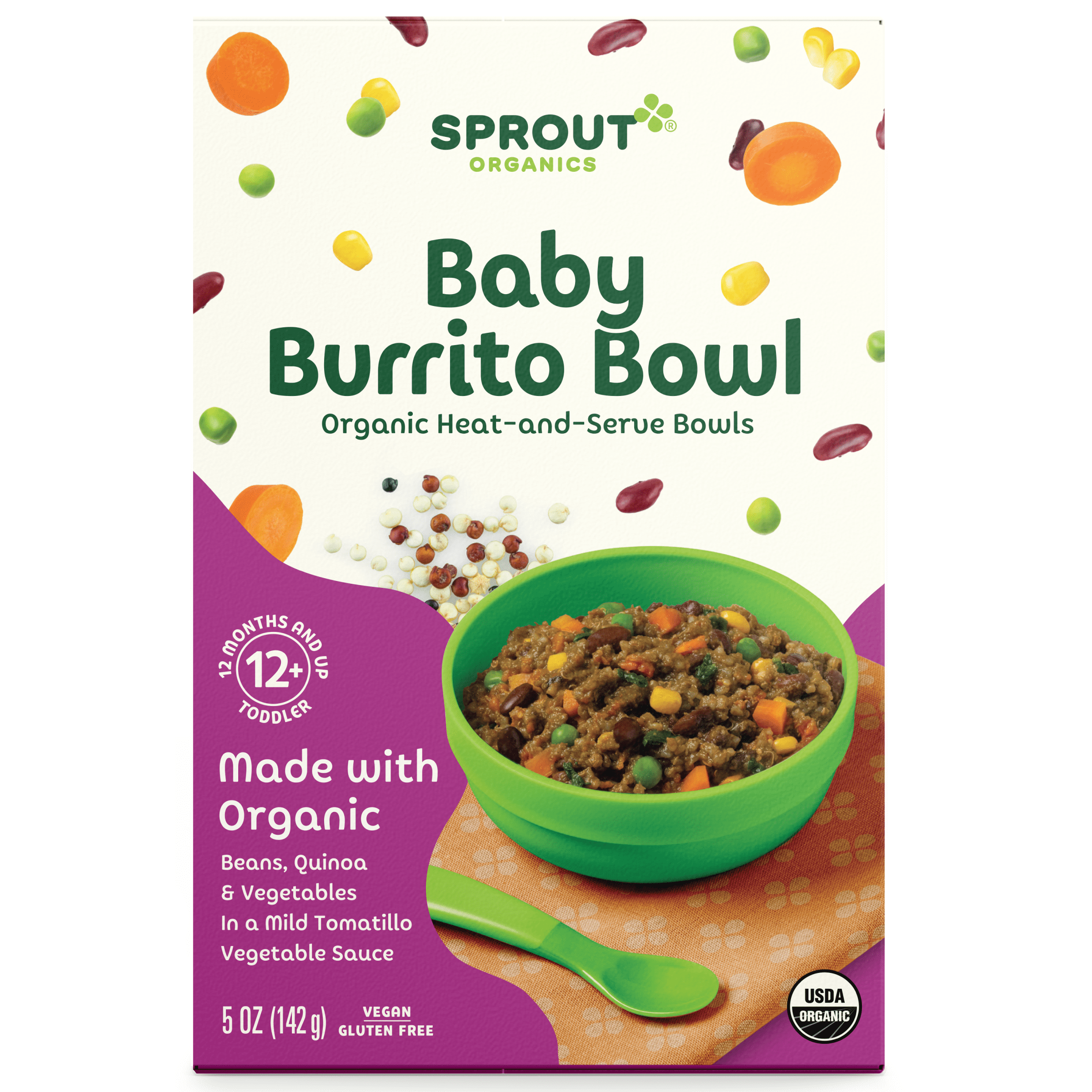 Sprout Organics Toddler Food, Organic Baby Burrito Bowl Toddler Meal, 5 ...