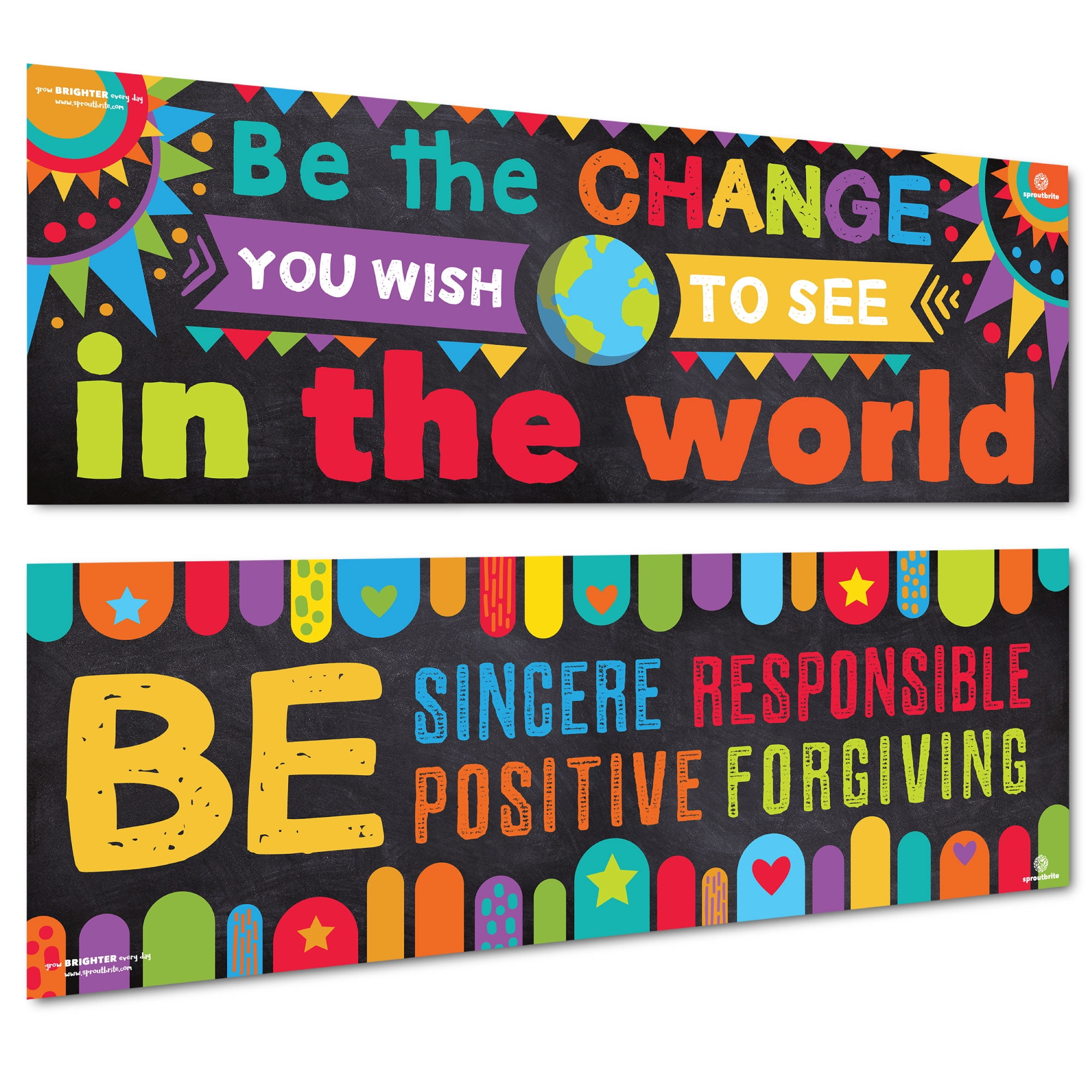 Sproutbrite Classroom Banner Decorations - Motivational & Inspirational ...