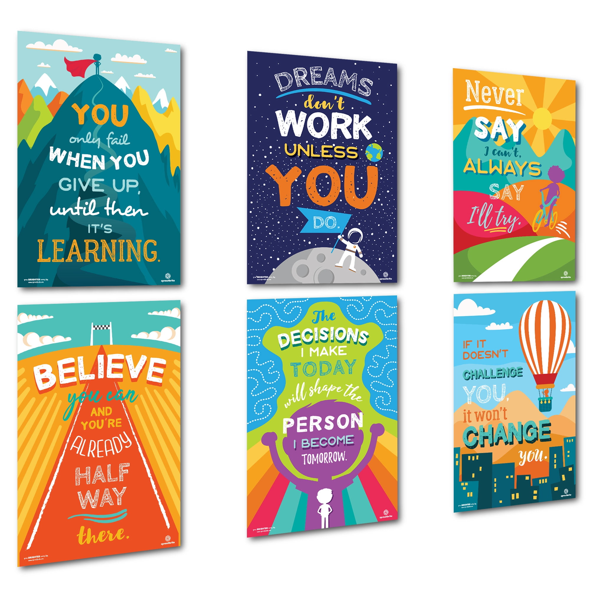 Sproutbrite Educational Growth Mindset Bulletin Board Banner ...