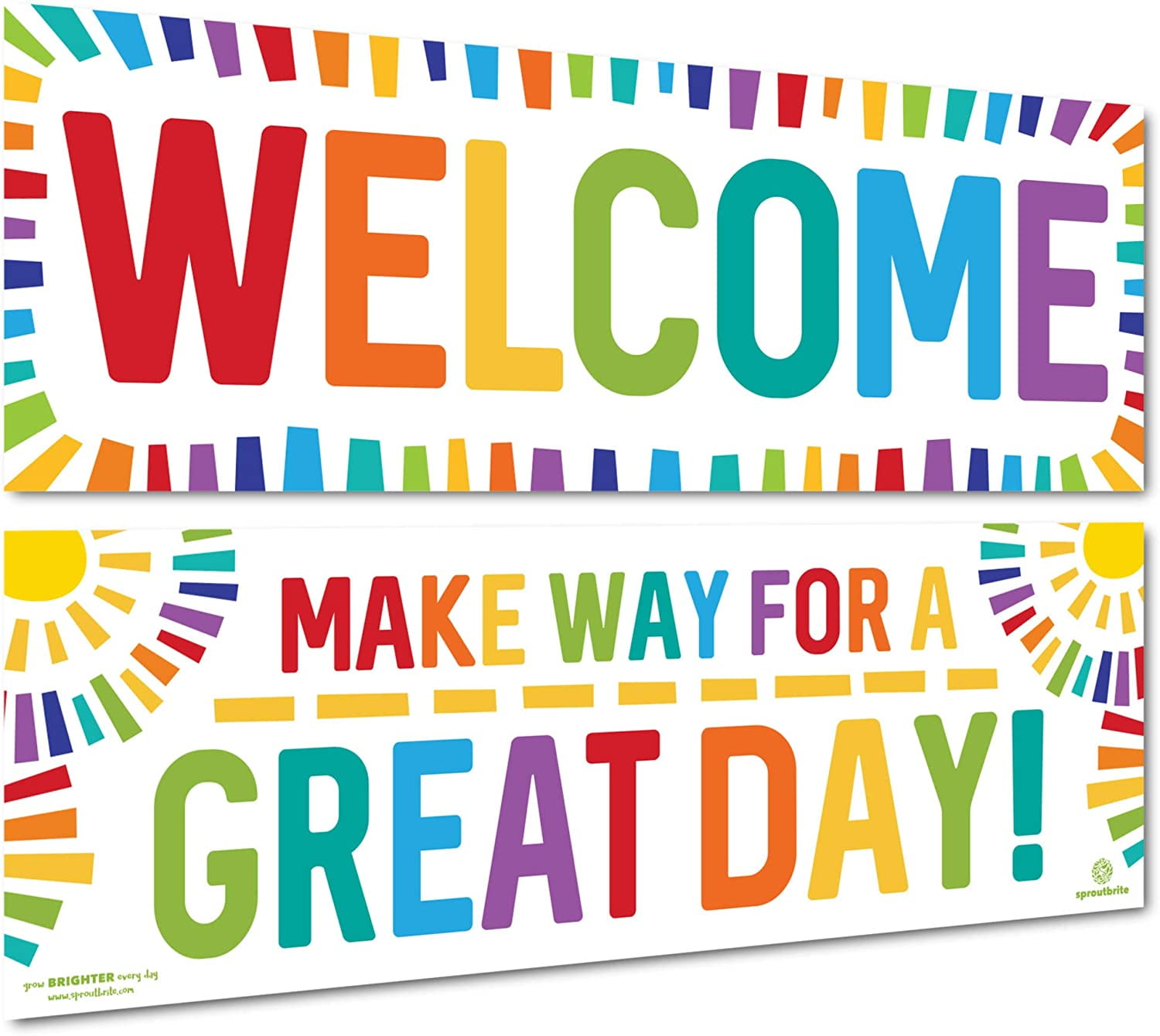 Sproutbrite Classroom Decorations - Welcome Banner and Poster for ...