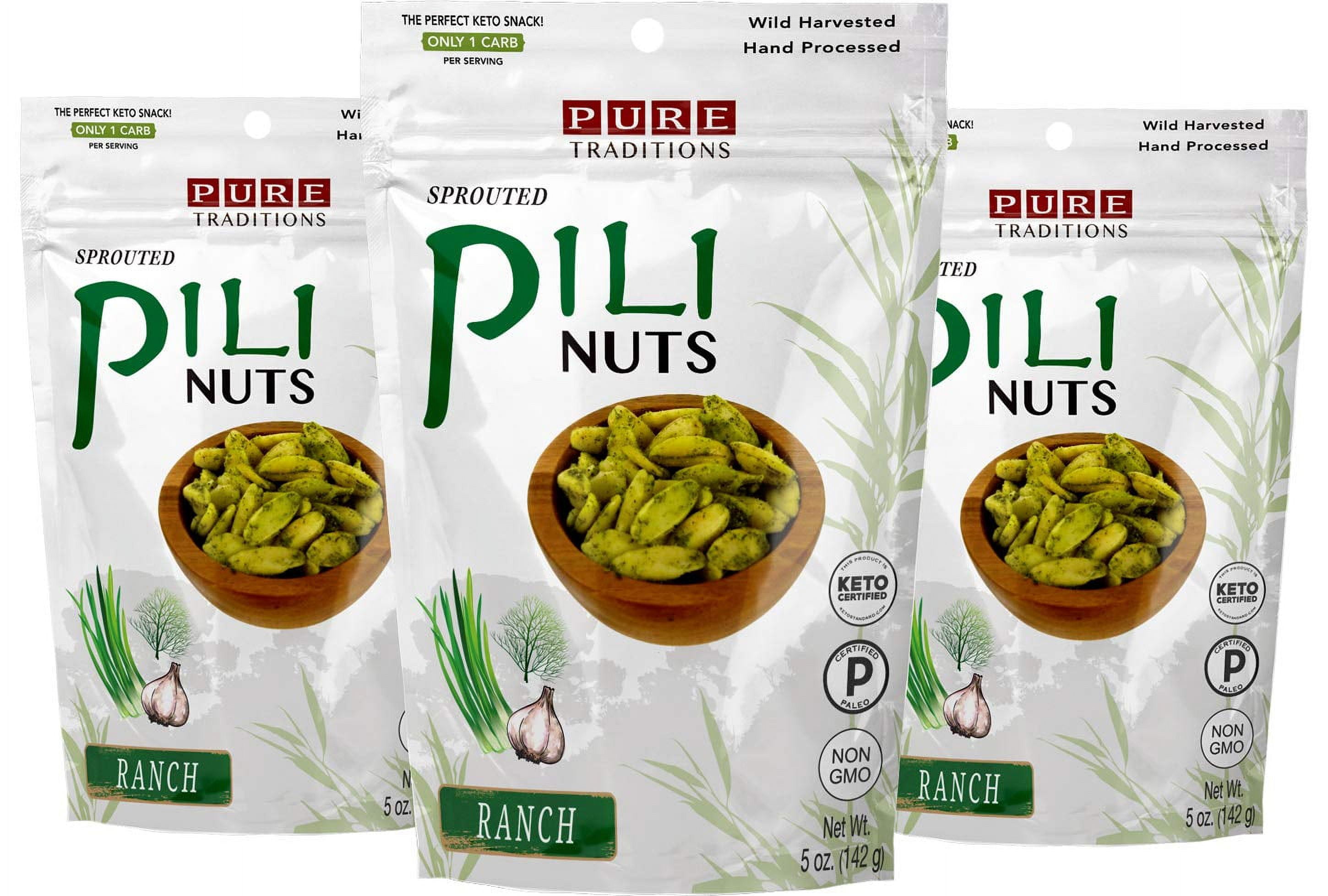 Sprouted Nuts, Ranch, Certified Paleo & Keto (5 oz - 3 Pack) - Walmart.com