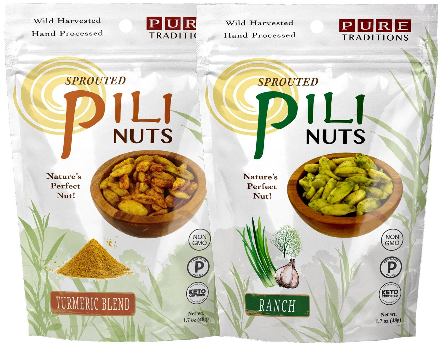 Sprouted Nuts, Turmeric Blend & Ranch Sampler, 1.7 oz each - Walmart.com