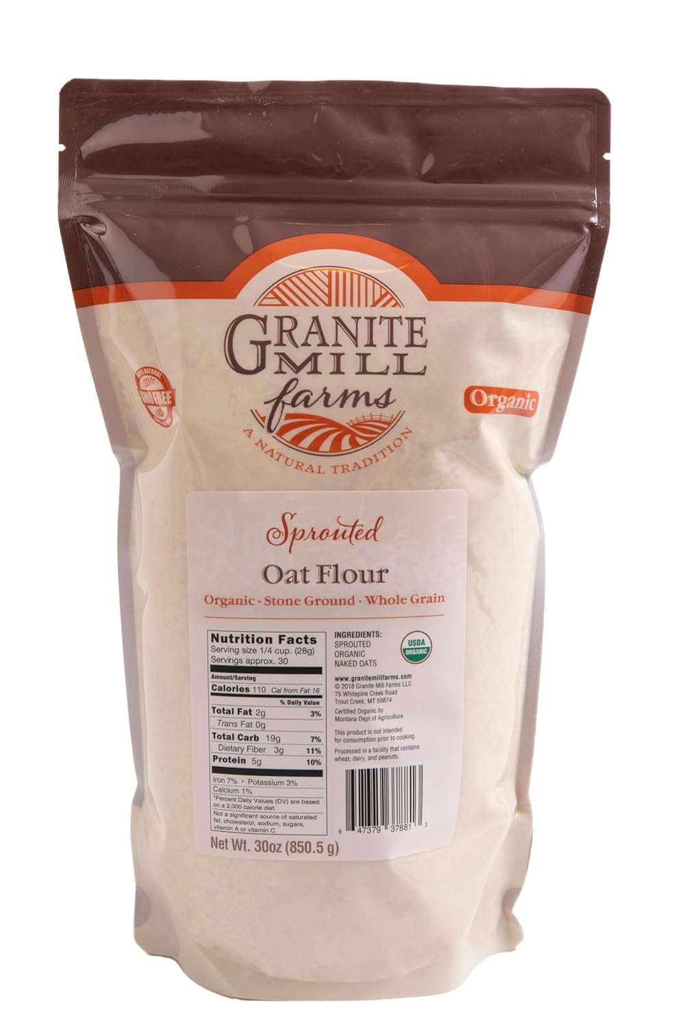 Sprouted Organic Oat Flour, 30 oz - Walmart.com