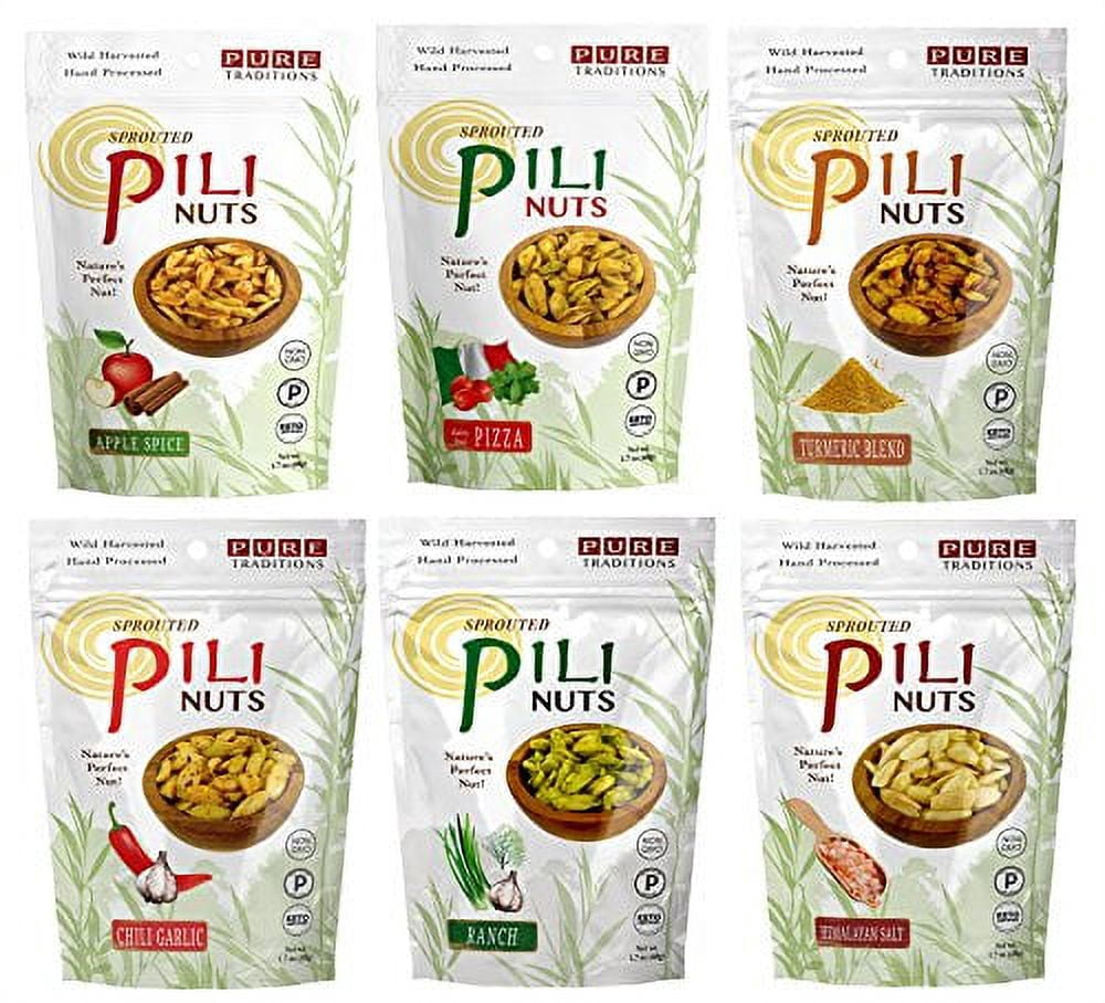 Sprouted Pili Nuts, 6 Flavor Variety Pack, 1.7 oz each - Walmart.com